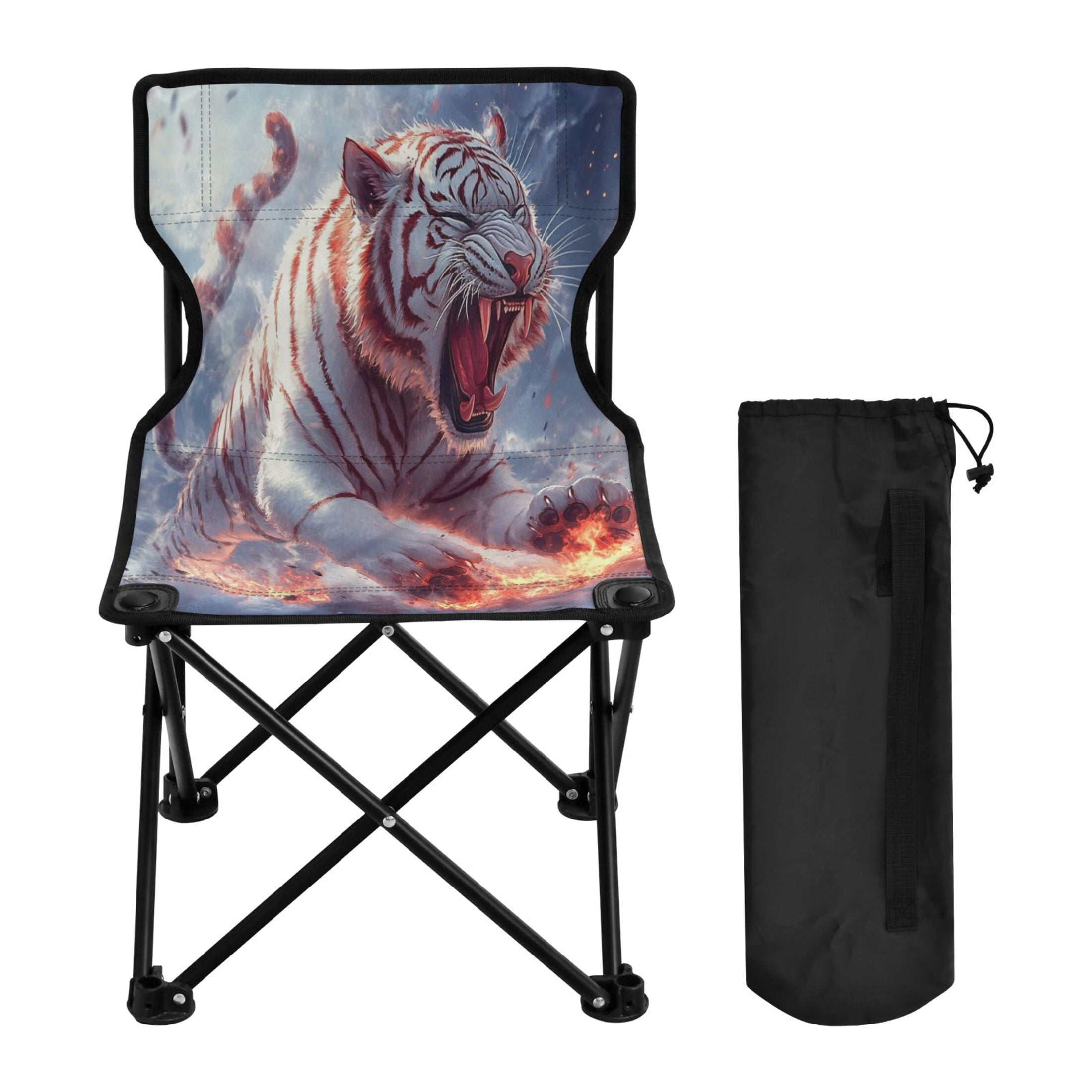 BZSMCE Camping Chairs Modern Tiger's Fury Pattern Folding chair ...