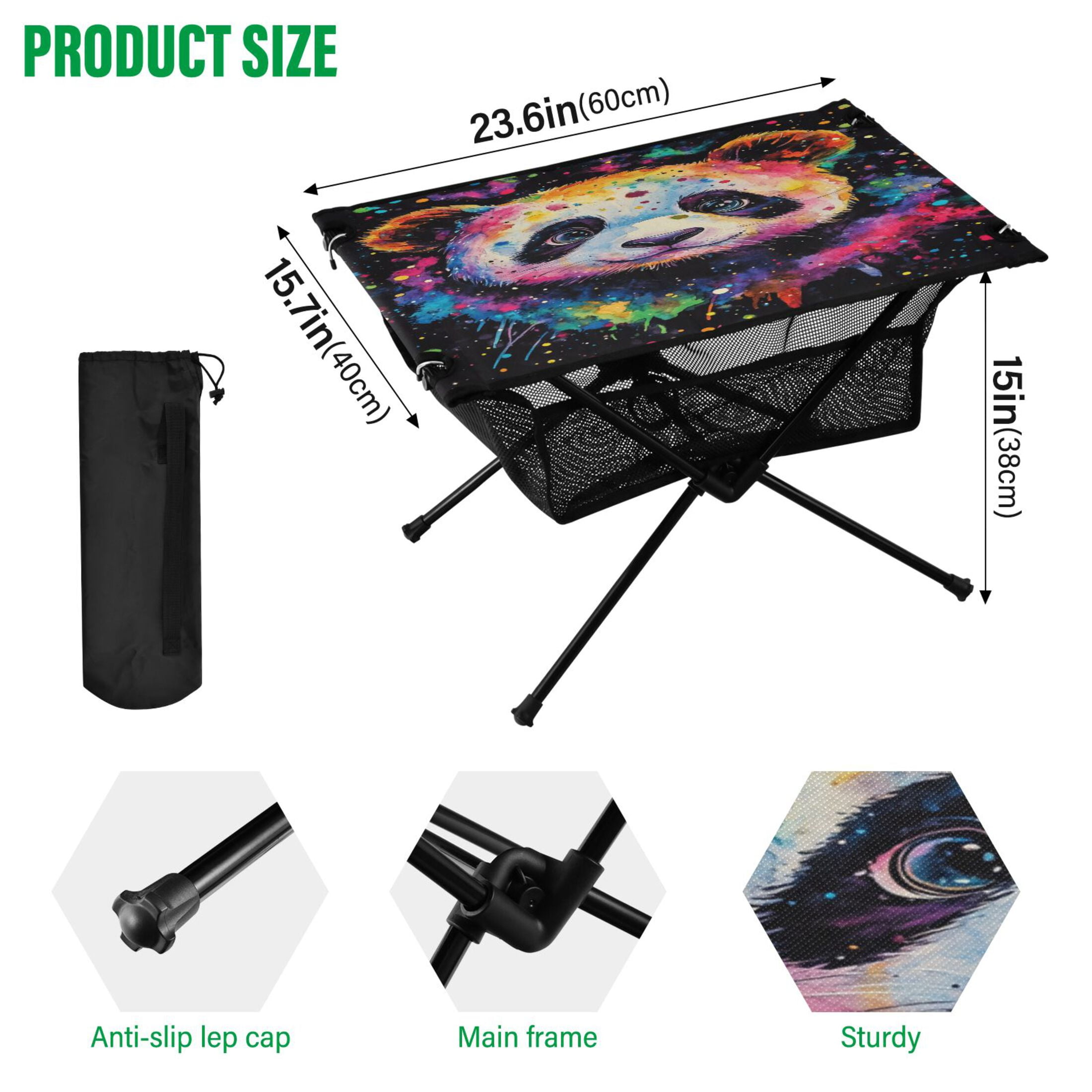 BZSMCE Camping Tables Simple Folding Table Cosmic Reflection Pattern Size:23.6*15.7in - Walmart.com