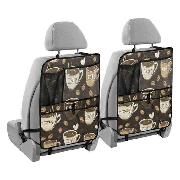 BZSMCE Car Organizer Kick Mats Back Seat Protector Creatively Coffee ...