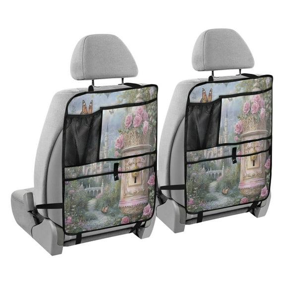BZSMCE Car Organizer Kick Mats Back Seat Protector Creatively Retro ...