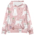 BZSMCE Cartoon Cat Design on Print Hoodie Casual Pullover Sweatshirt ...