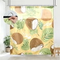 BZSMCE Cartoon Coconut Leaves Pattern Pattern Bathroom Shower Curtain ...