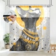 BZSMCE Celestial Black Cat Pattern Bathroom Shower Curtain Set with ...