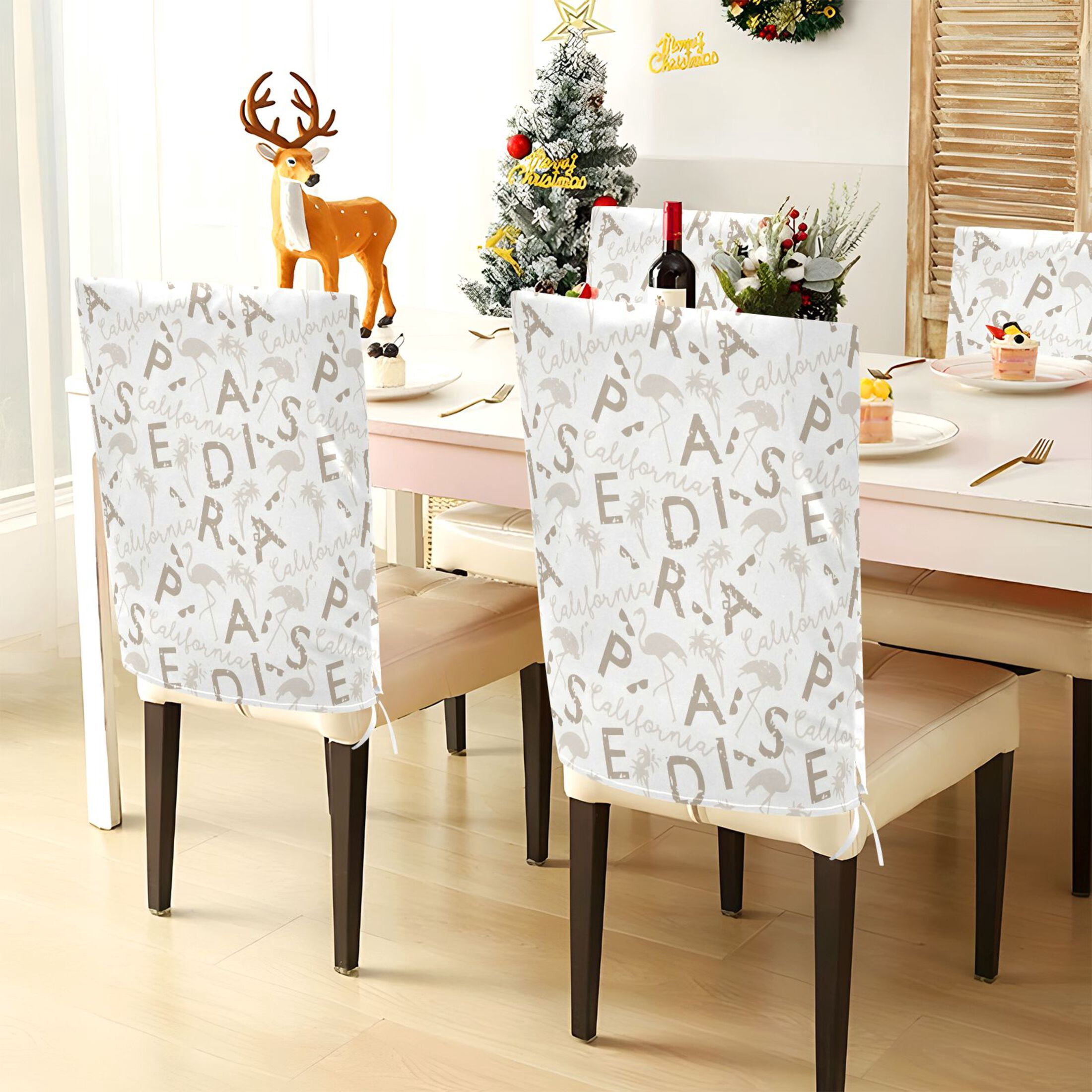 BZSMCE Chair Covers Set Home Decor Seat Back Cover Blush Alphabet ...