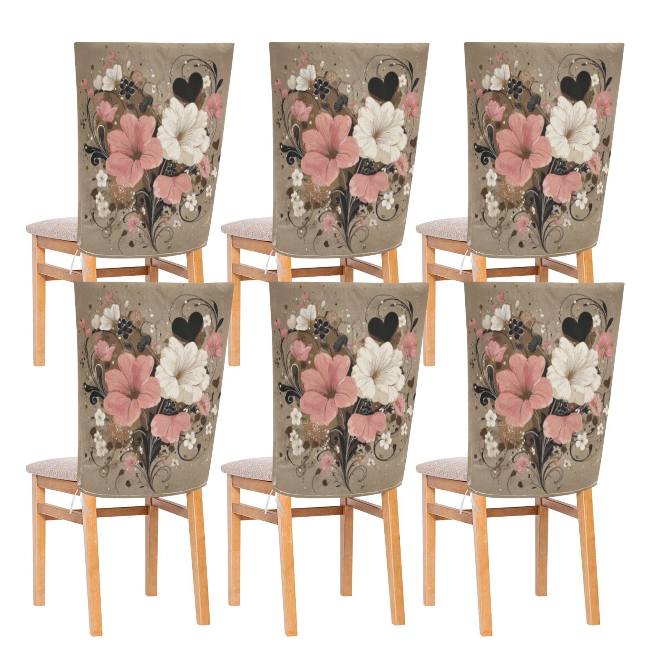 BZSMCE Chair Covers Set Home Decor Seat Back Cover Bohemian Floral ...
