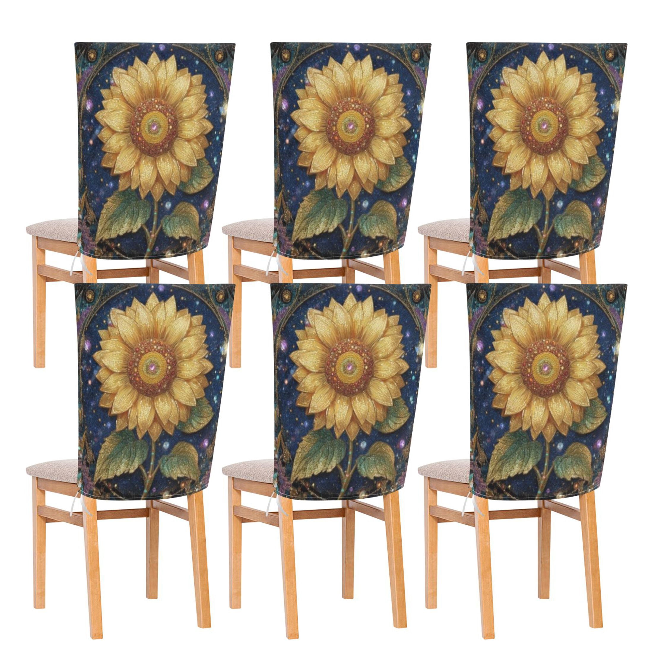 BZSMCE Chair Covers Set Home Decor Seat Back Cover Celestial Gilded ...