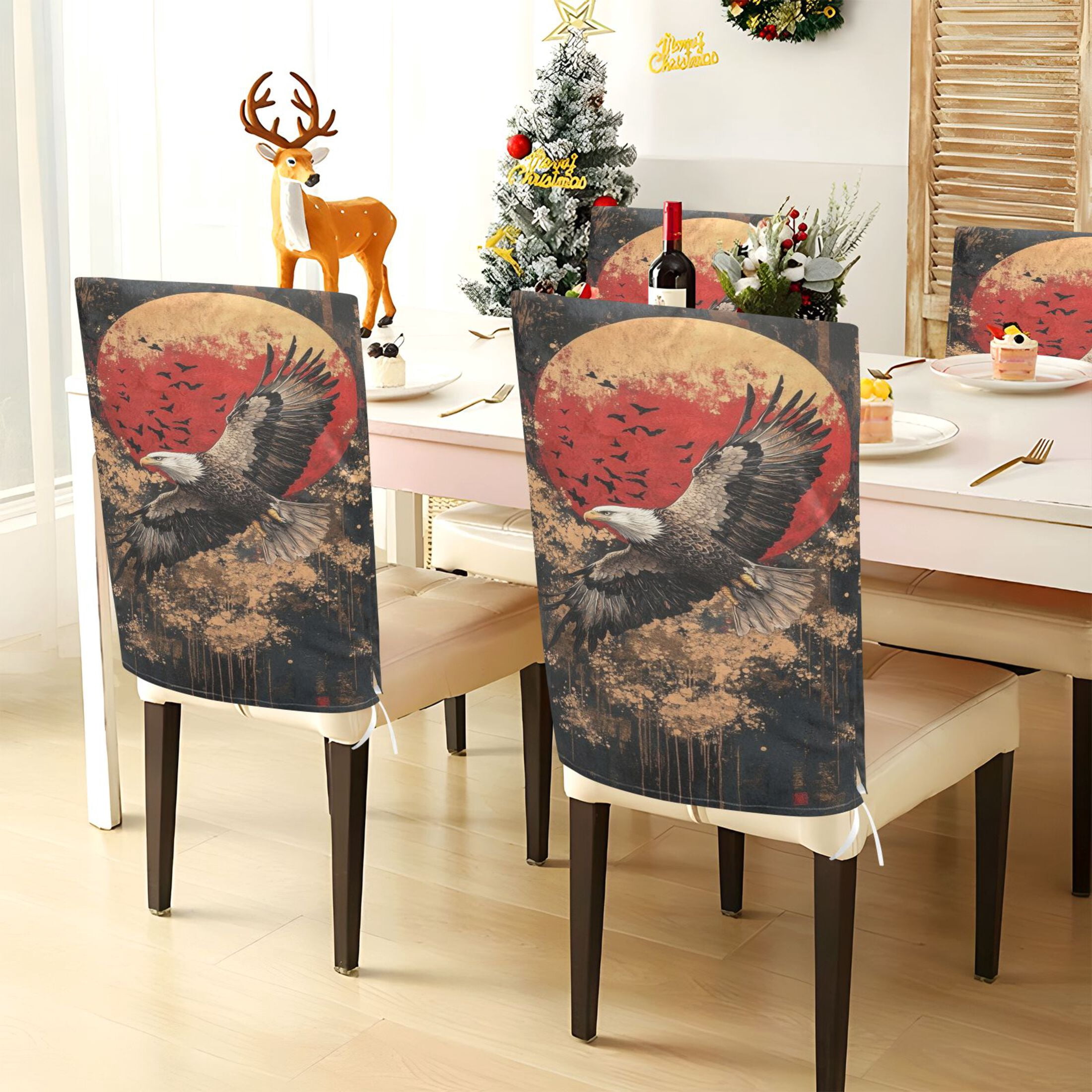 BZSMCE Chair Covers Set Home Decor Seat Back Cover Crimson Flight ...