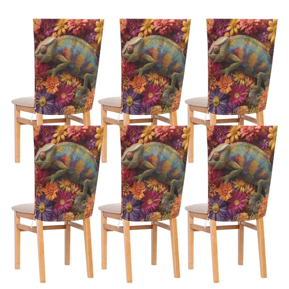 BZSMCE Chair Covers Set Home Decor Seat Back Cover Floral Rainbow ...