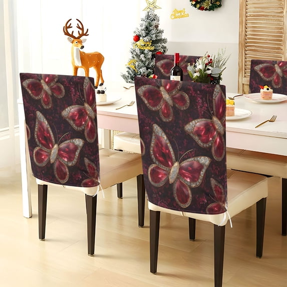 BZSMCE Chair Covers Set Home Decor Seat Back Cover Garnet Flutter ...