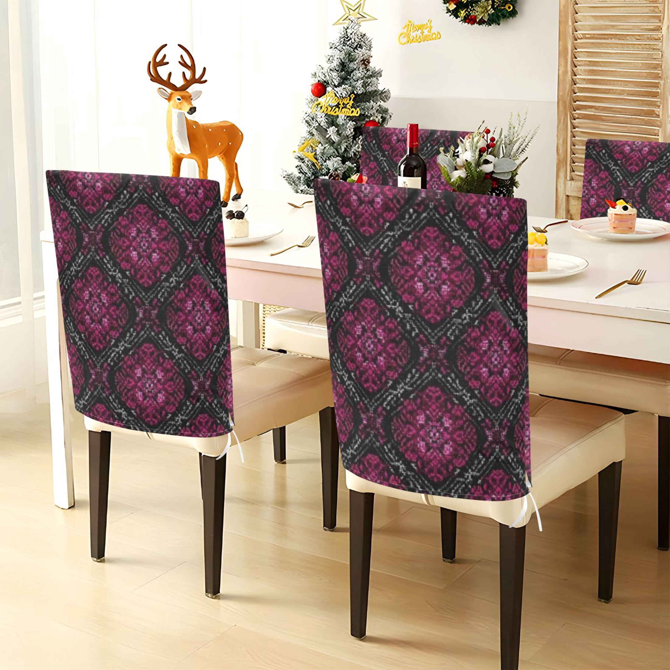 BZSMCE Chair Covers Set Home Decor Seat Back Cover Gothic Floral ...