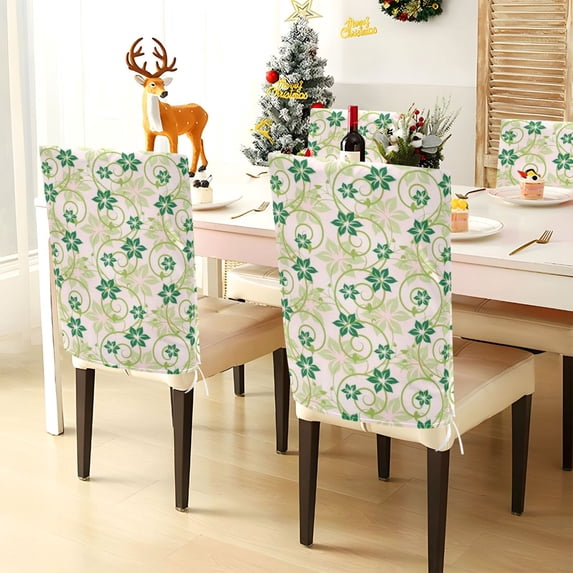 BZSMCE Chair Covers Set Home Decor Seat Back Cover Green Vine Scroll ...