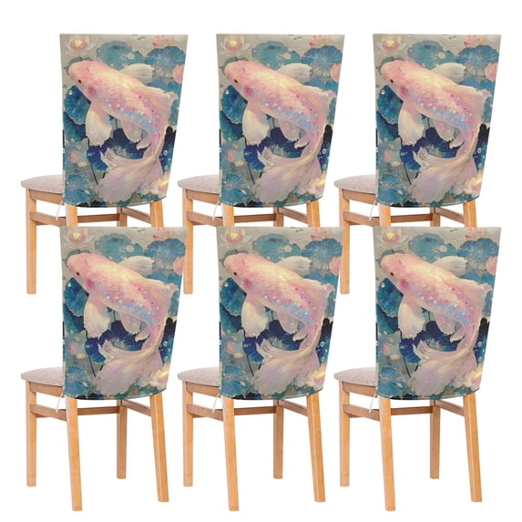 BZSMCE Chair Covers Set Home Decor Seat Back Cover Iridescent Fish ...