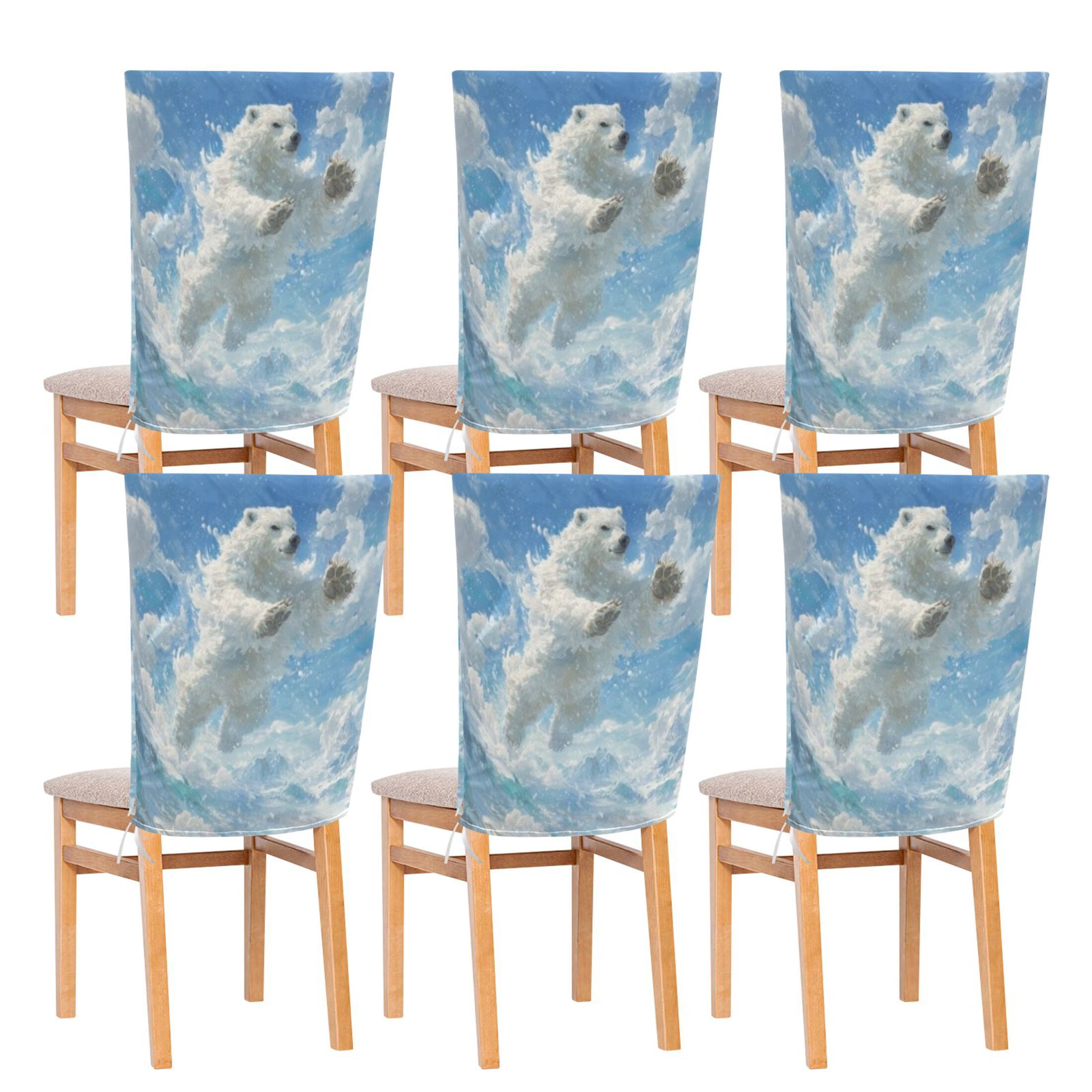BZSMCE Chair Covers Set Home Decor Seat Back Cover Leap Polar Bear ...