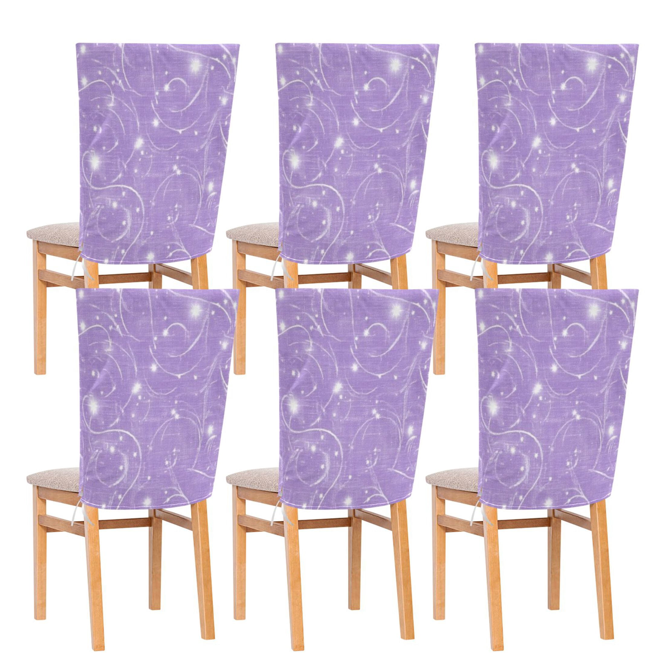 BZSMCE Chair Covers Set Home Decor Seat Back Cover Light Purple Sparkle ...