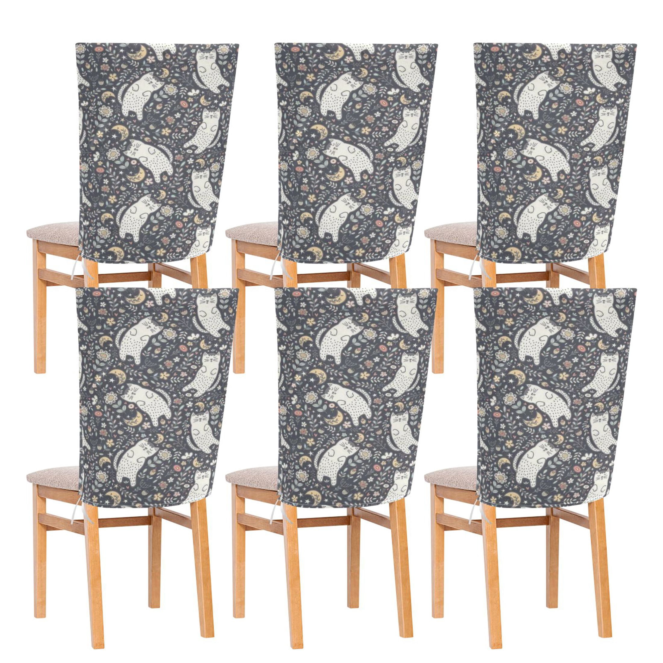 BZSMCE Chair Covers Set Home Decor Seat Back Cover Owls and Moon on ...