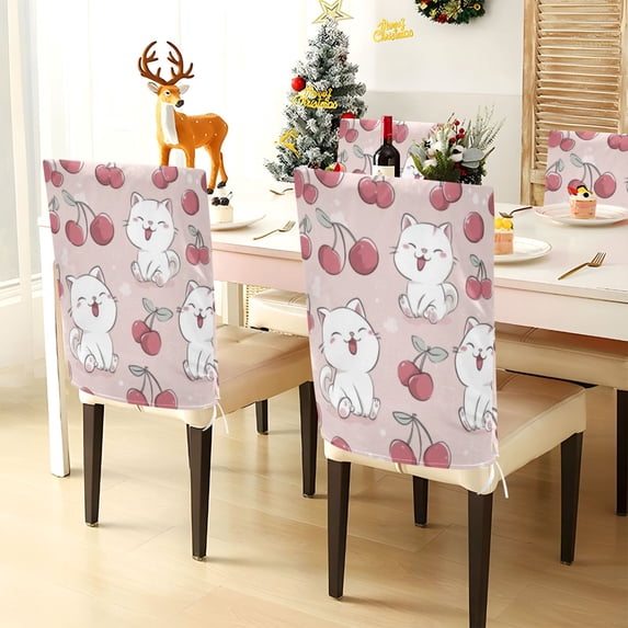 BZSMCE Chair Covers Set Home Decor Seat Back Cover Pink Cherry White ...
