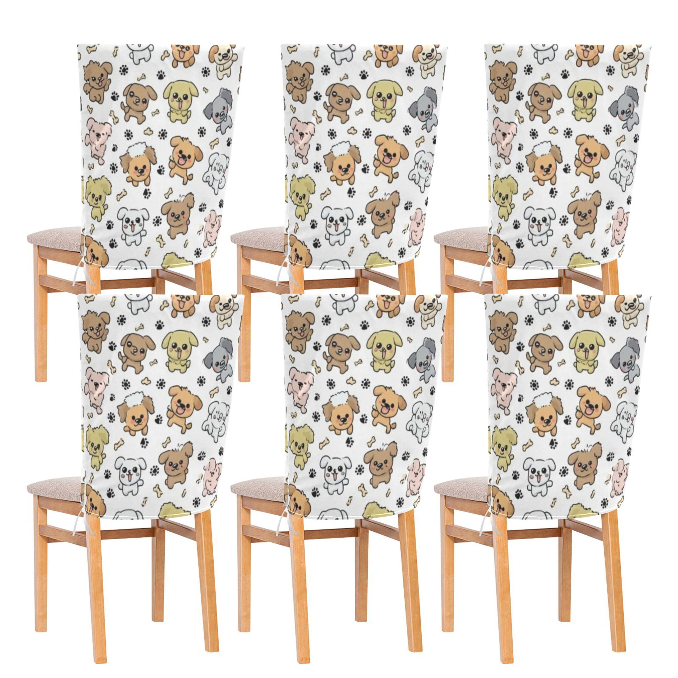 BZSMCE Chair Covers Set Home Decor Seat Back Cover Puppy Pattern ...