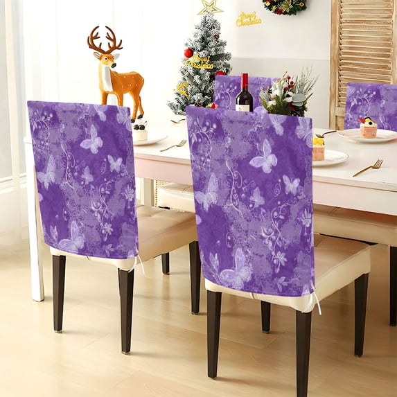 BZSMCE Chair Covers Set Home Decor Seat Back Cover Purple Lace ...