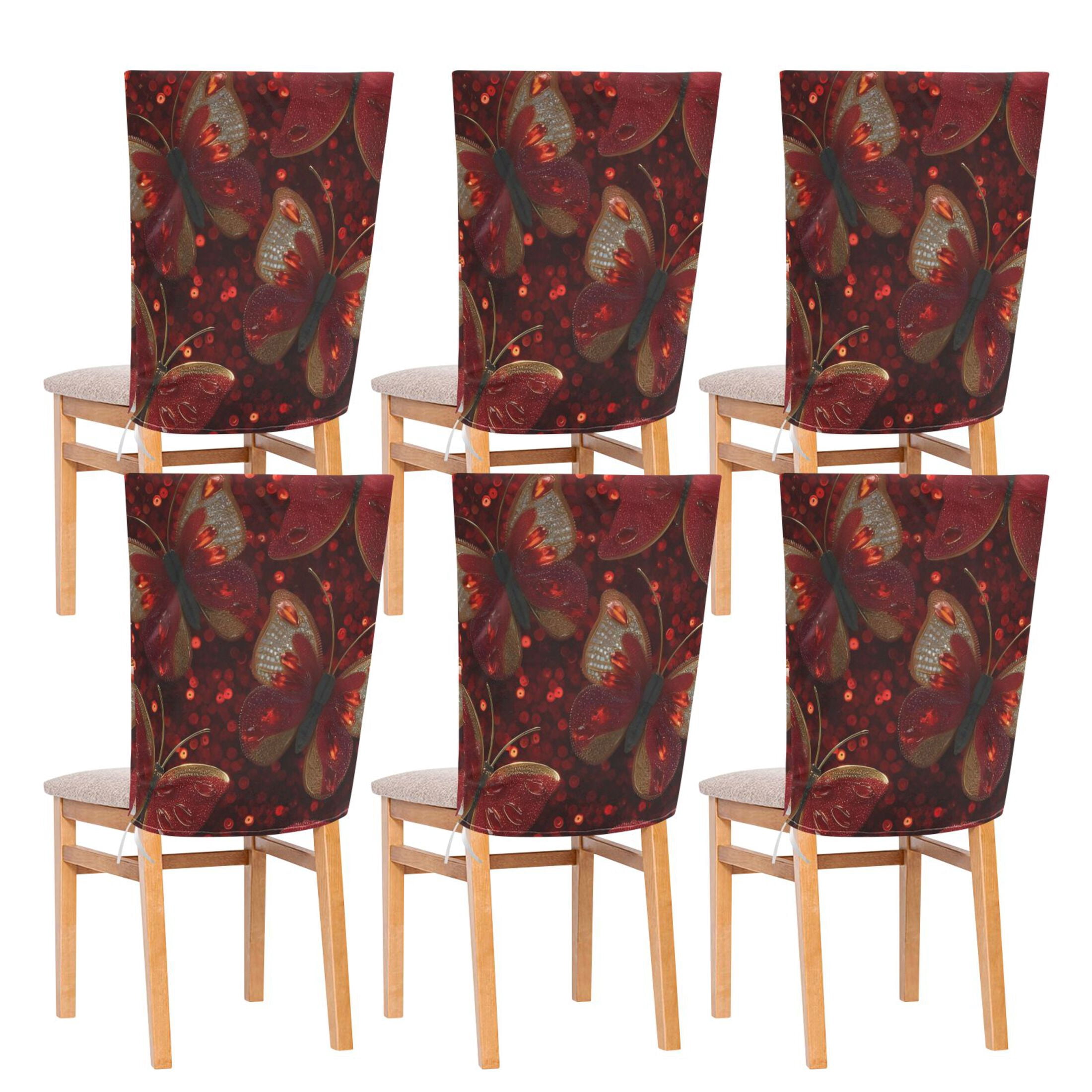 BZSMCE Chair Covers Set Home Decor Seat Back Cover Ruby Wings Pattern ...