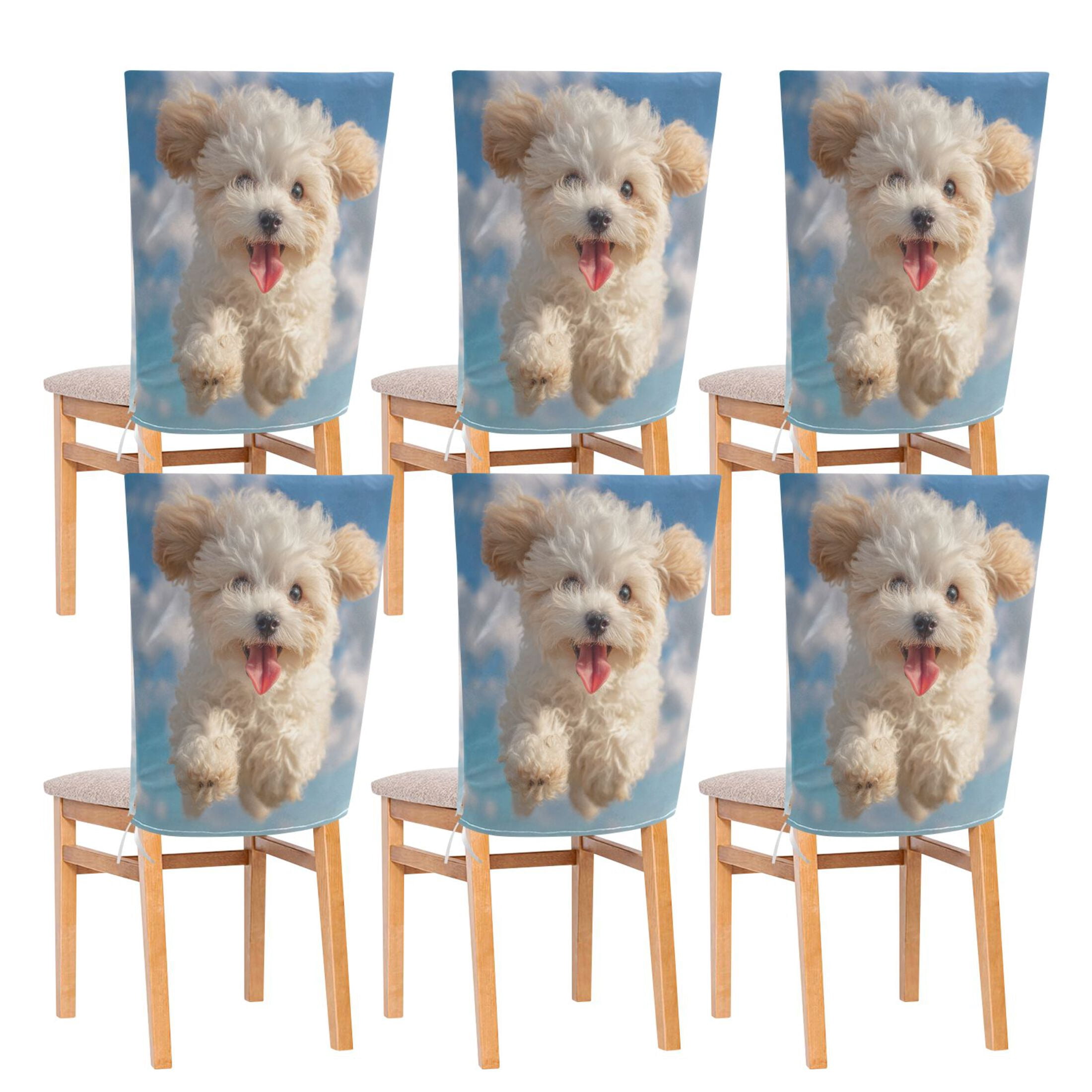 BZSMCE Chair Covers Set Home Decor Seat Back Cover Sky Cloud Curly Pup ...