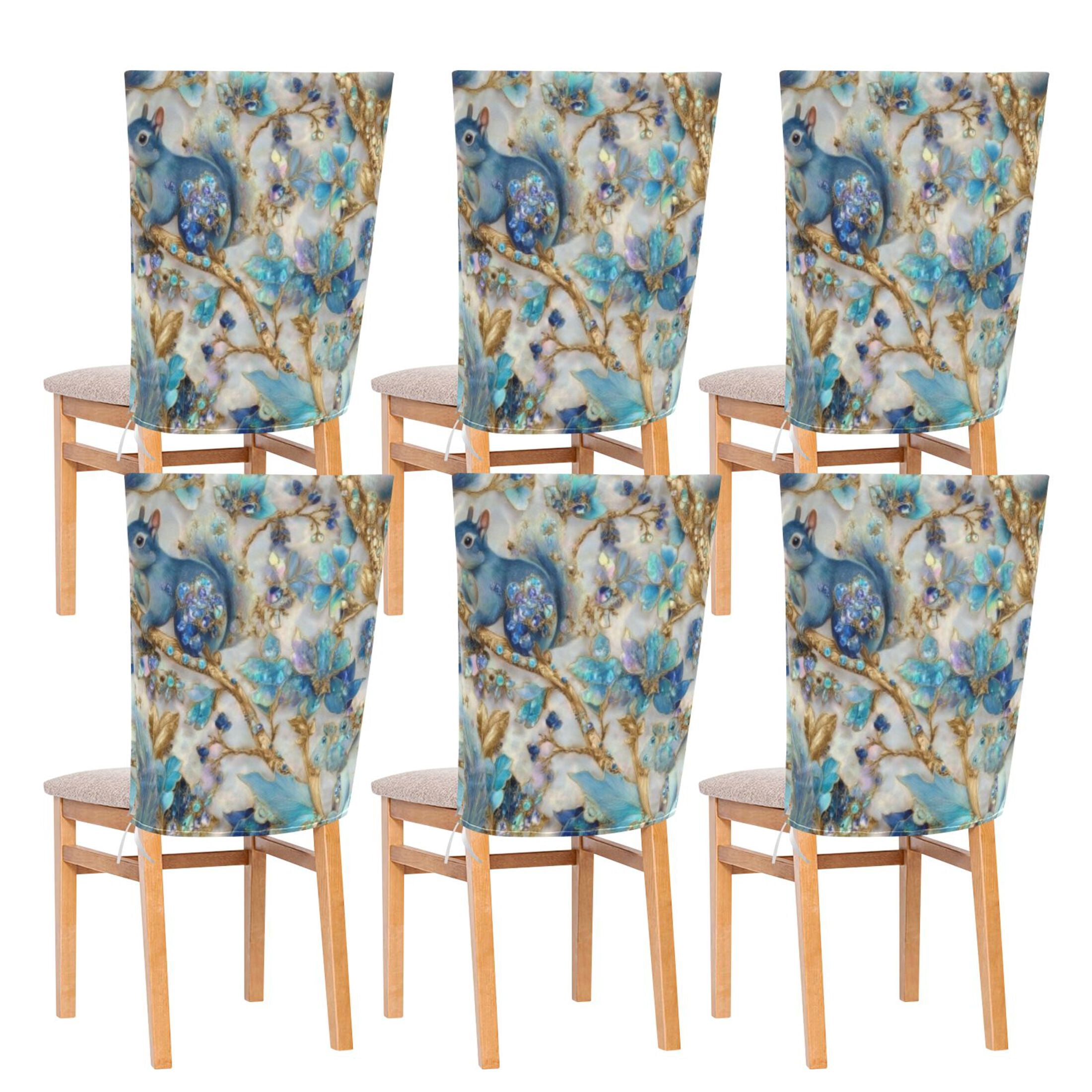 BZSMCE Chair Covers Set Home Decor Seat Back Cover Sparkle Blue ...