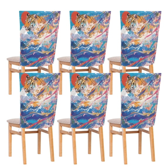 BZSMCE Chair Covers Set Home Decor Seat Back Cover Vibrant Tige Pattern ...