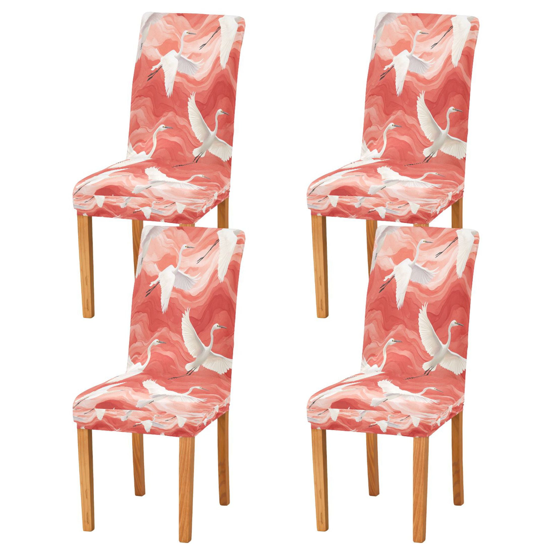 BZSMCE Chairs Slipcovers Dining Chair Covers Cranes in Coral Waves ...
