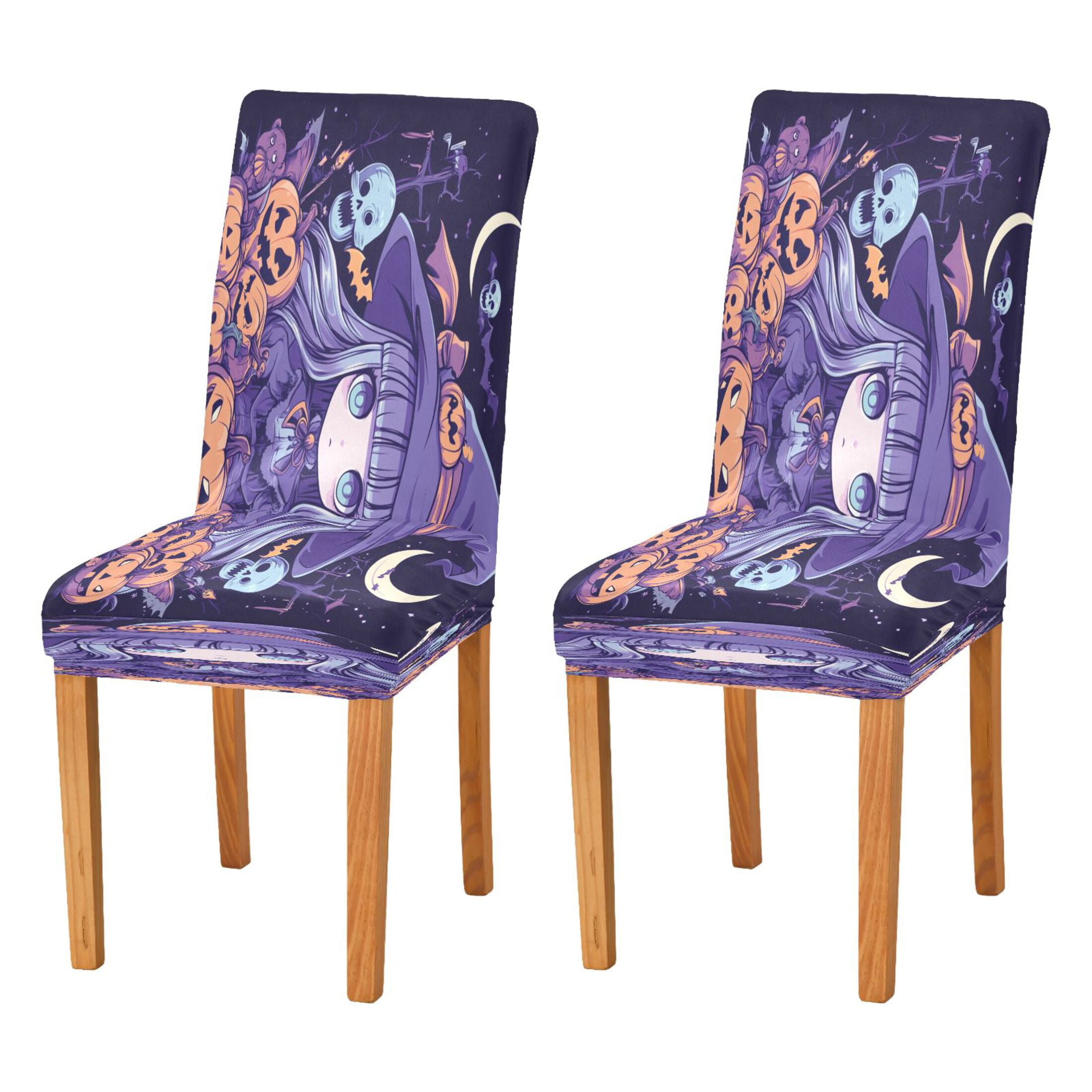 BZSMCE Chairs Slipcovers Dining Chair Covers Cute Anime Witch Creative ...