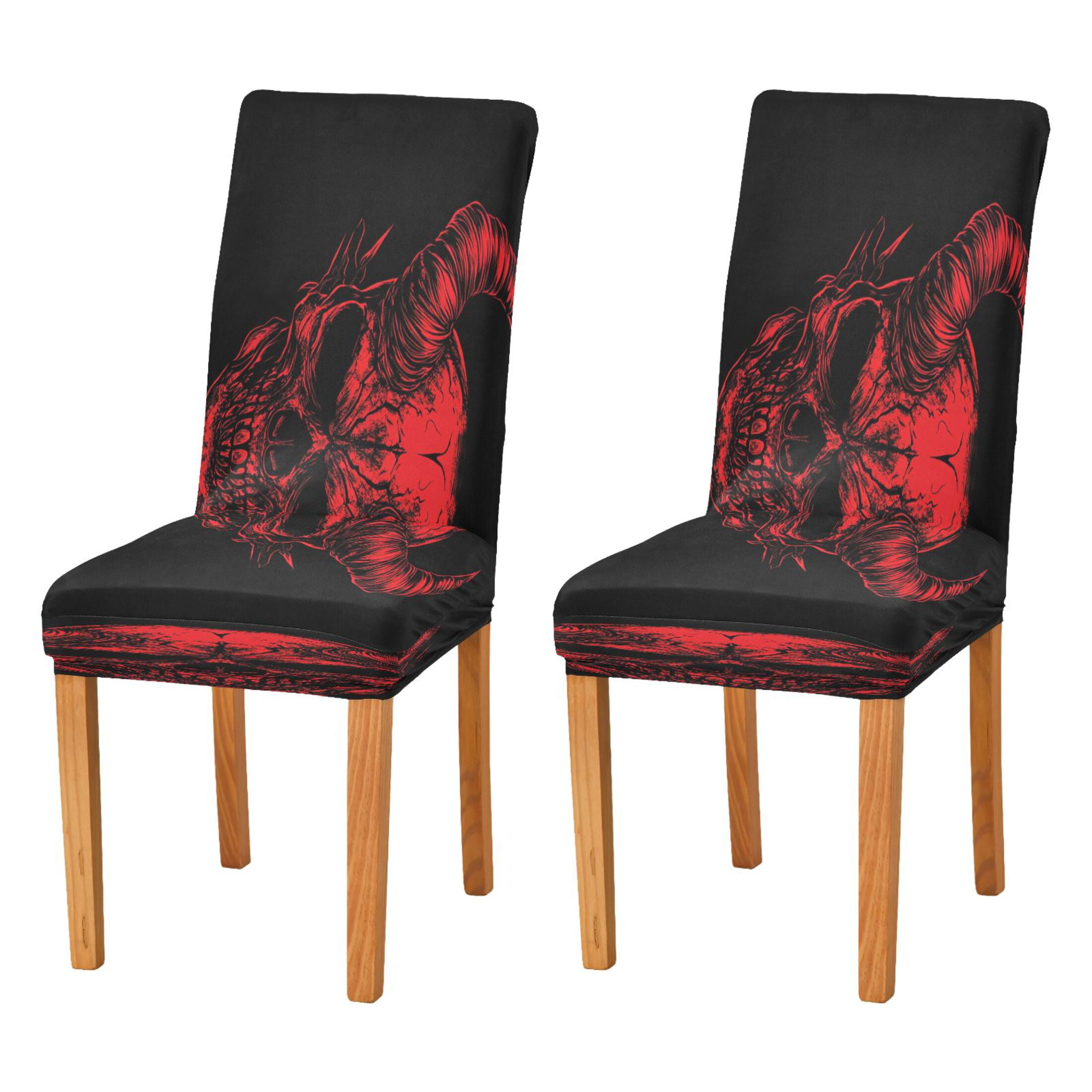 BZSMCE Chairs Slipcovers Dining Chair Covers Horror Red Demon Creative ...