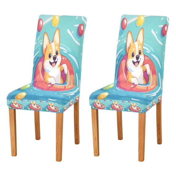 BZSMCE Chairs Slipcovers Dining Chair Covers Joyful Dog with Balls ...