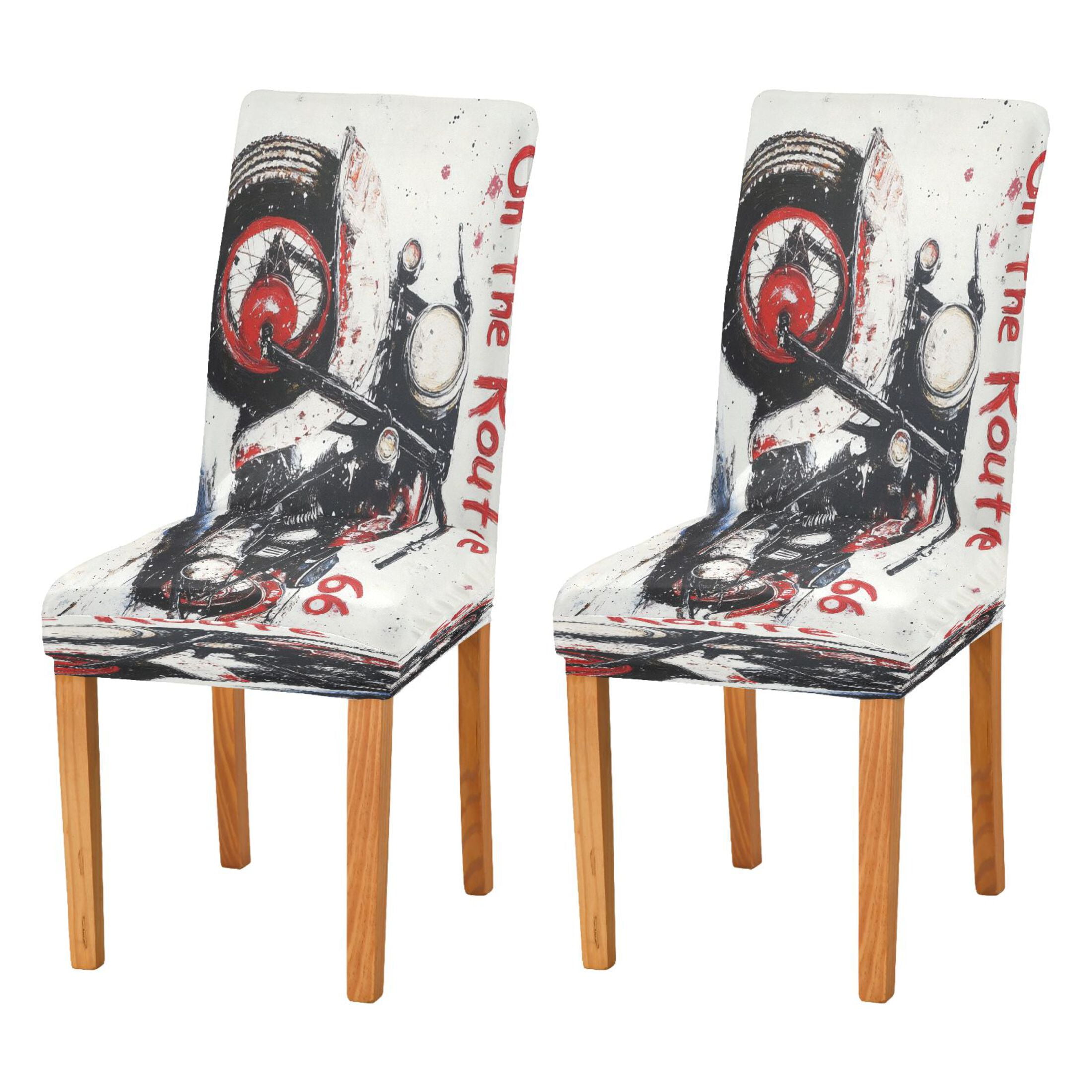 BZSMCE Chairs Slipcovers Dining Chair Covers Oil Pattern Of Motorcycle ...