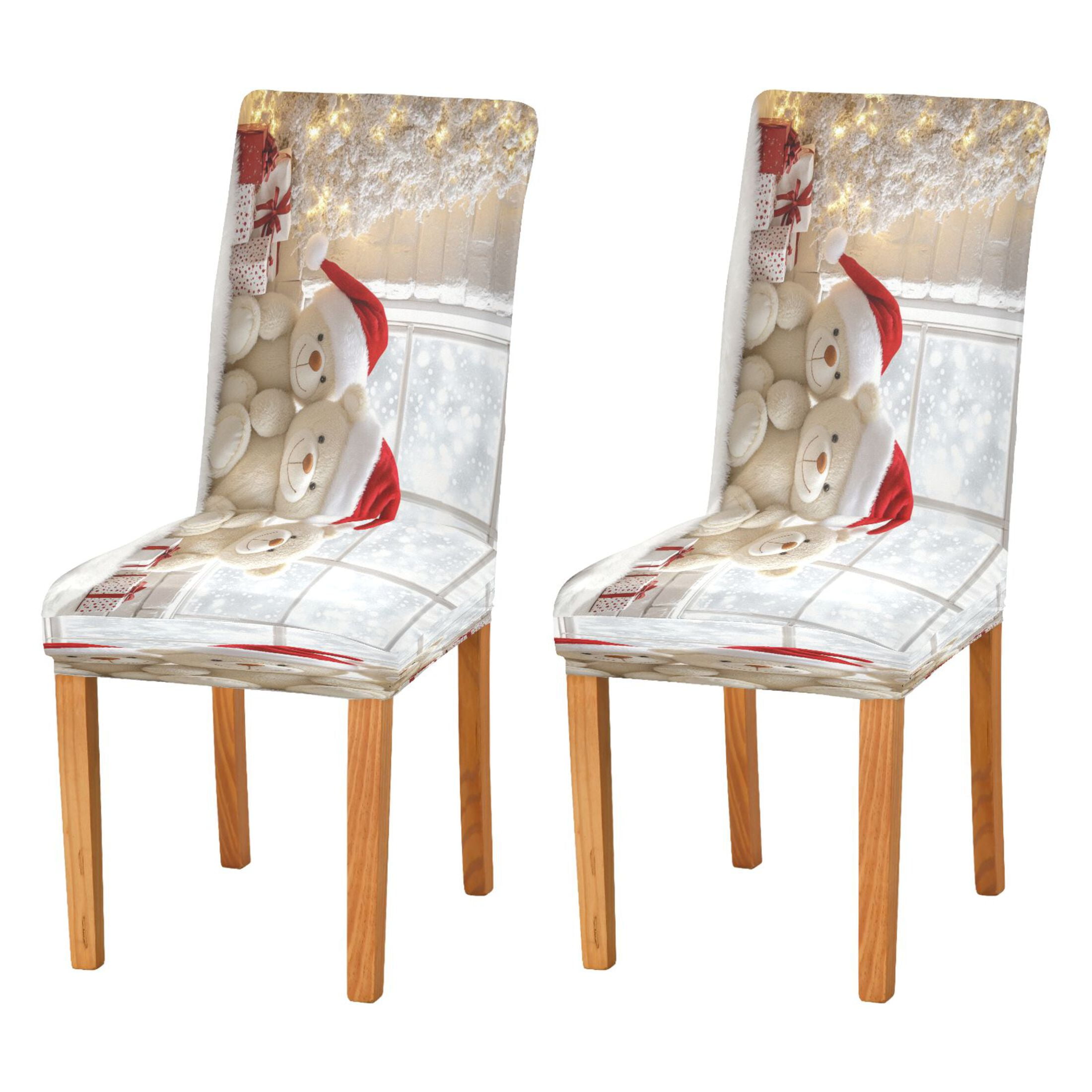 BZSMCE Chairs Slipcovers Dining Chair Covers Santa Bear Creative ...