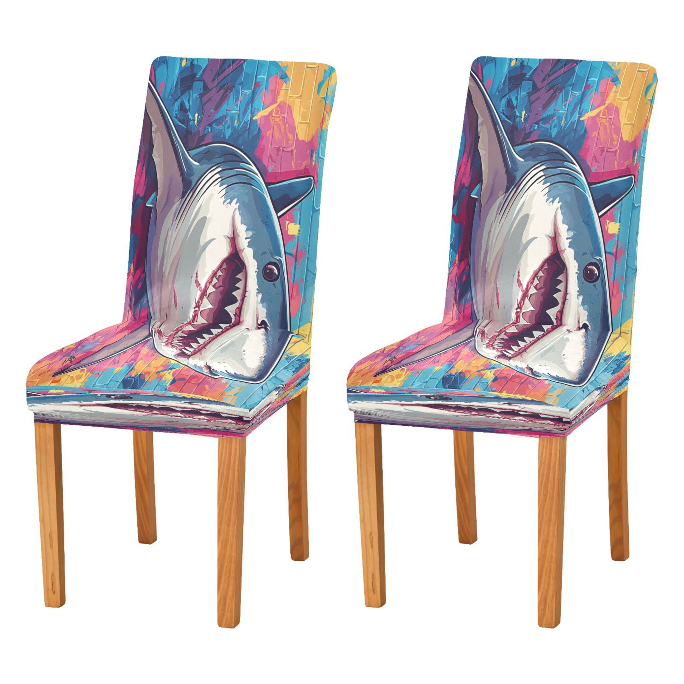BZSMCE Chairs Slipcovers Dining Chair Covers Shark Jump To Wall ...