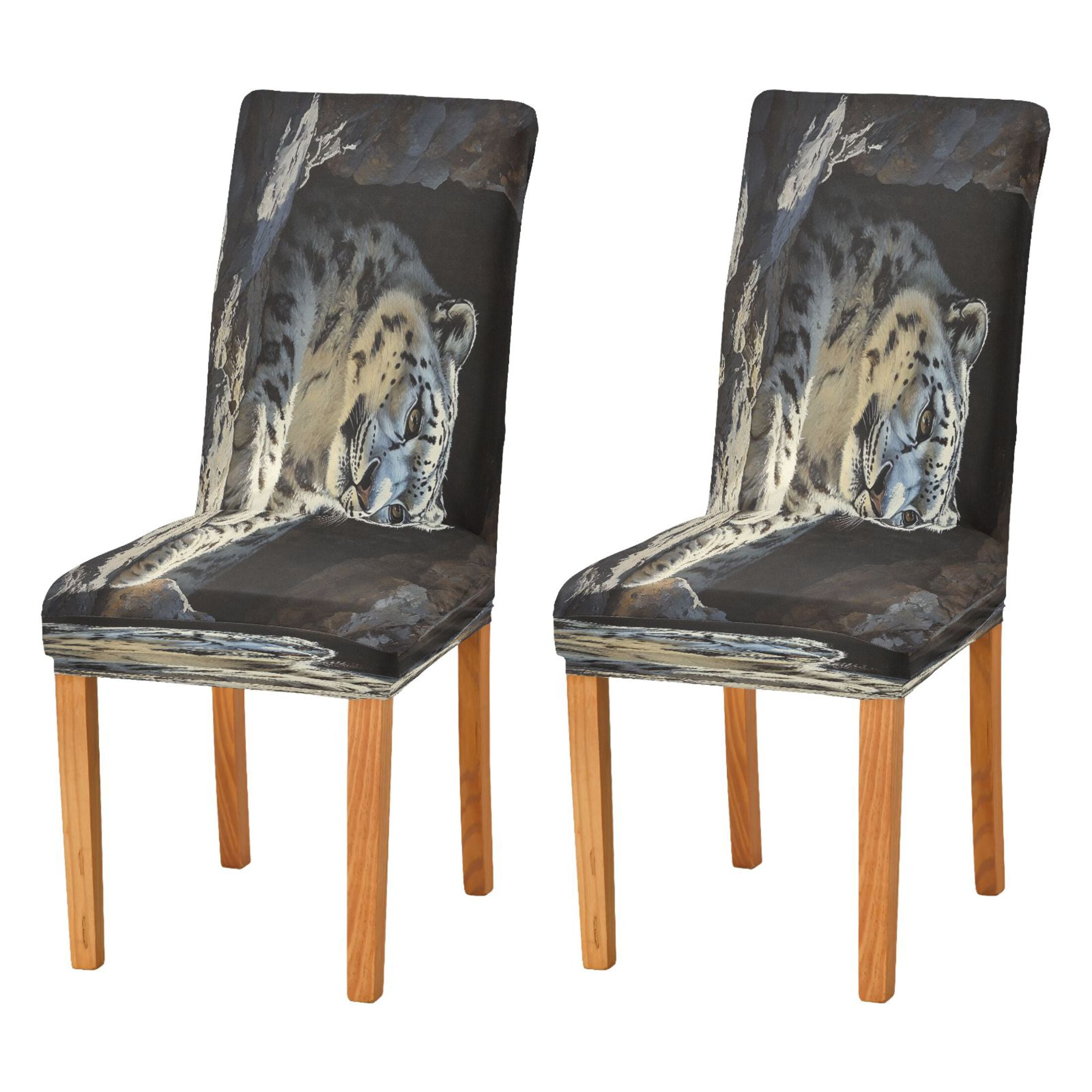 BZSMCE Chairs Slipcovers Dining Chair Covers Snow Leopard Creative ...