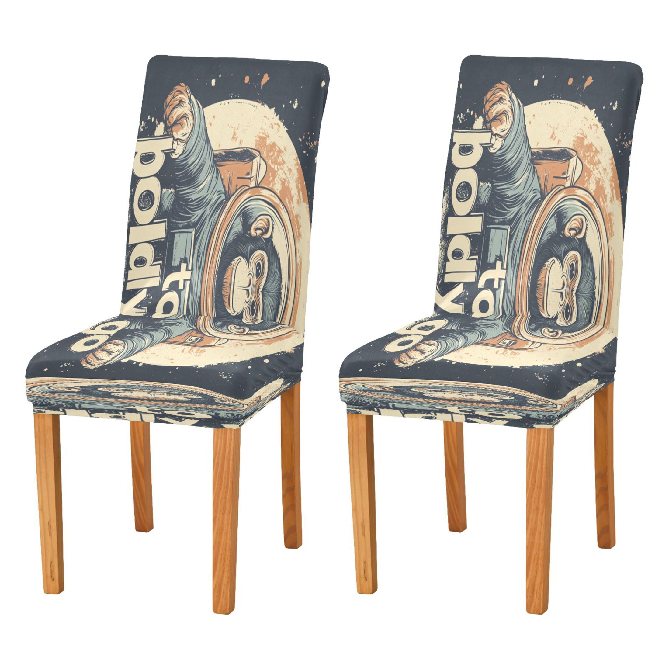 BZSMCE Chairs Slipcovers Dining Chair Covers Space Monkey Print ...