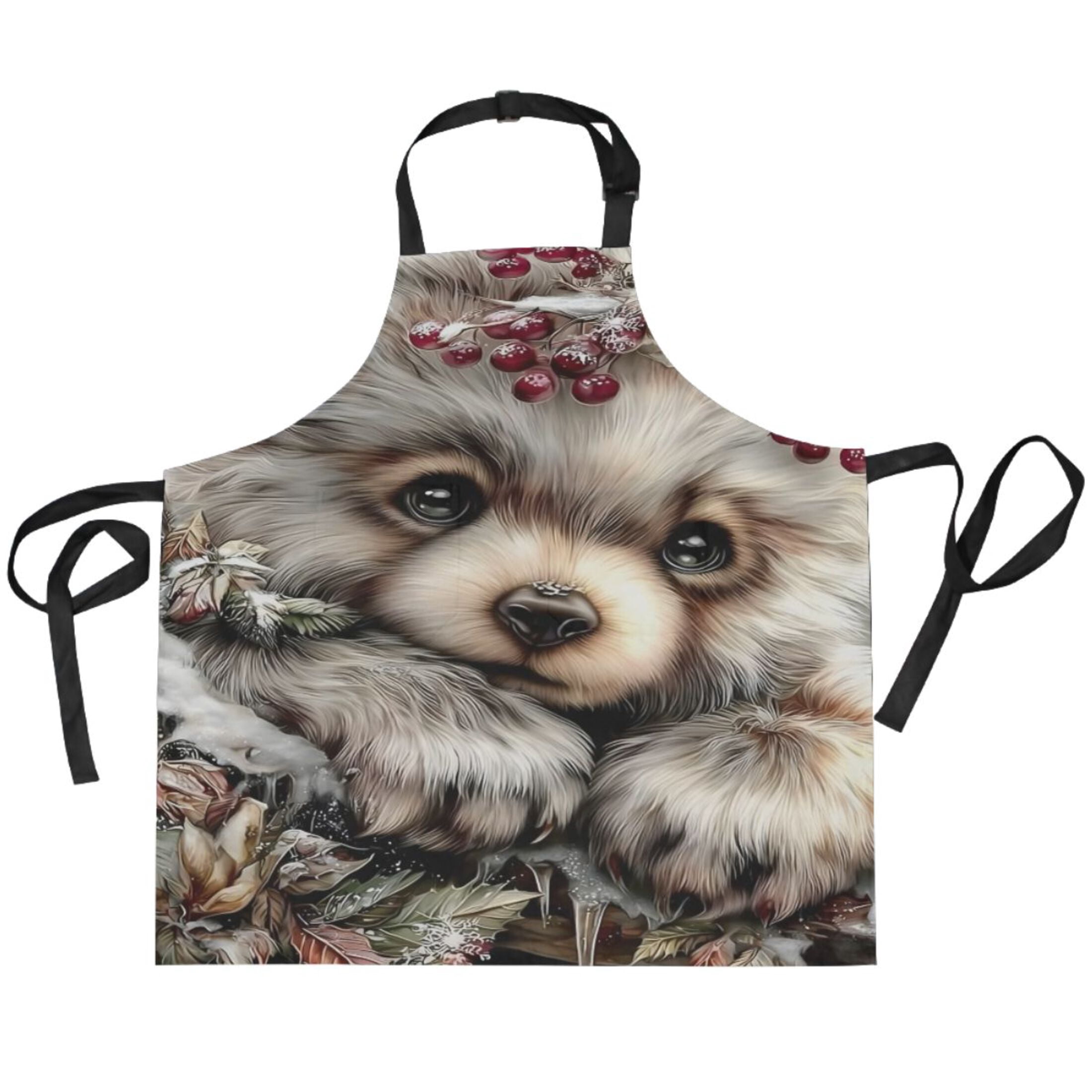 BZSMCE Chef Kitchen Apron 2 Pockets In Cute Berry Pup Printed - Walmart.com