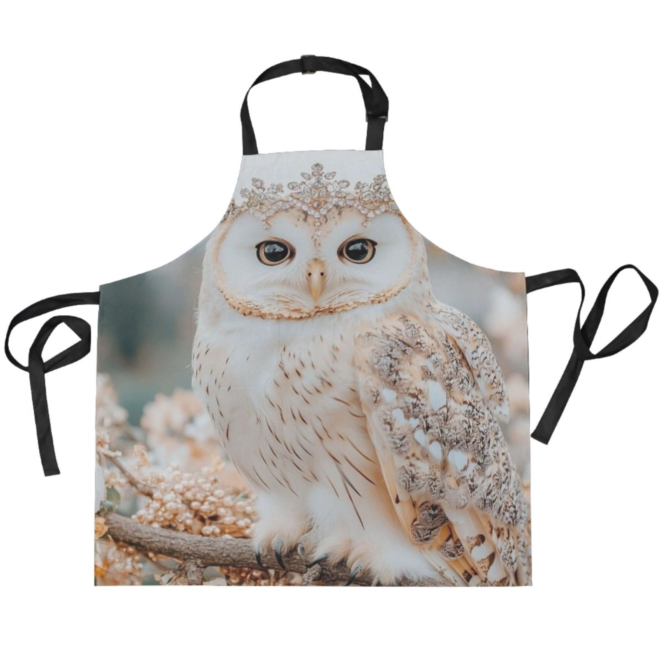 BZSMCE Chef Kitchen Apron 2 Pockets In Winter Snow Queen Owl Printed ...