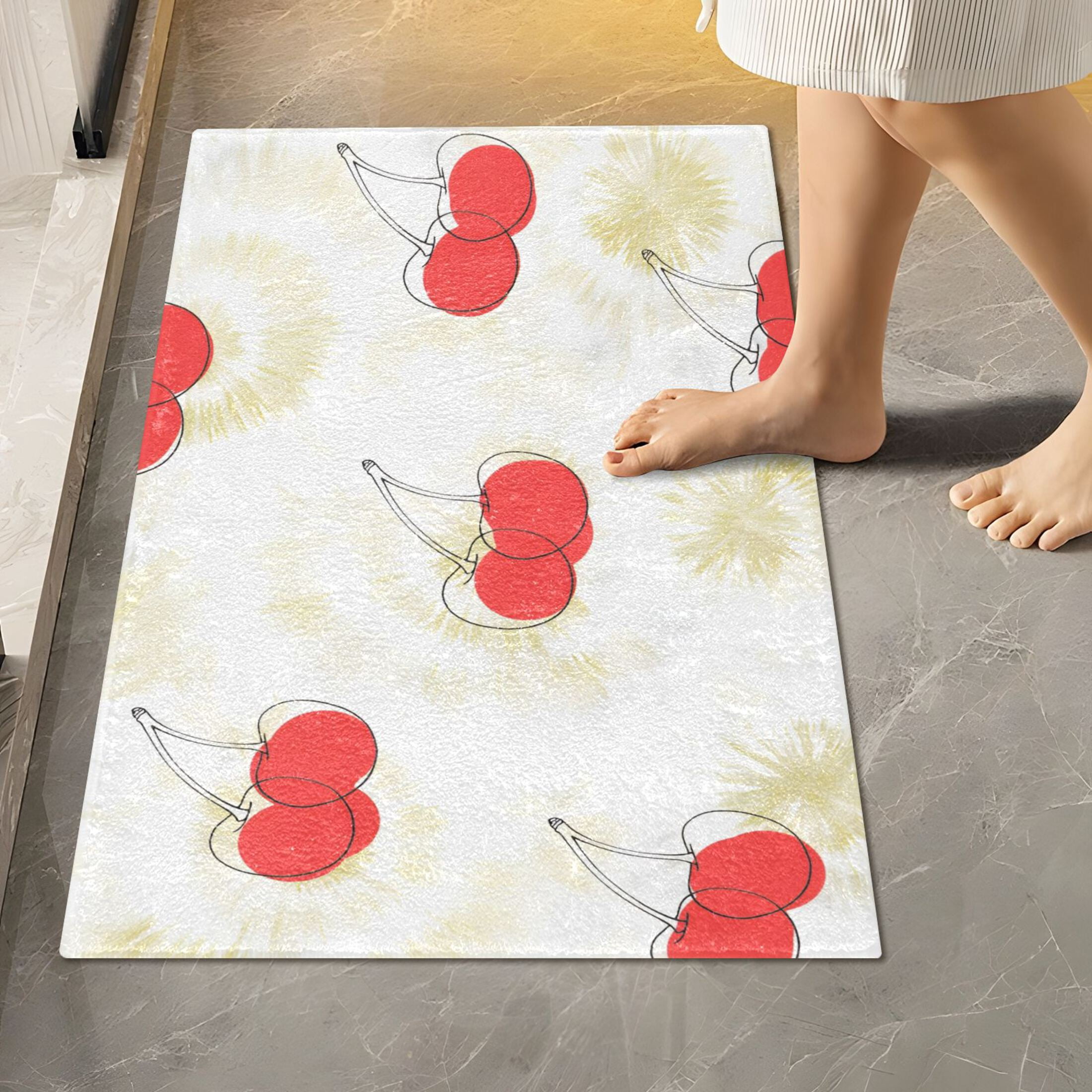 BZSMCE Cherry Tie Dye Background Pattern Pattern 2-Piece Non-Slip ...