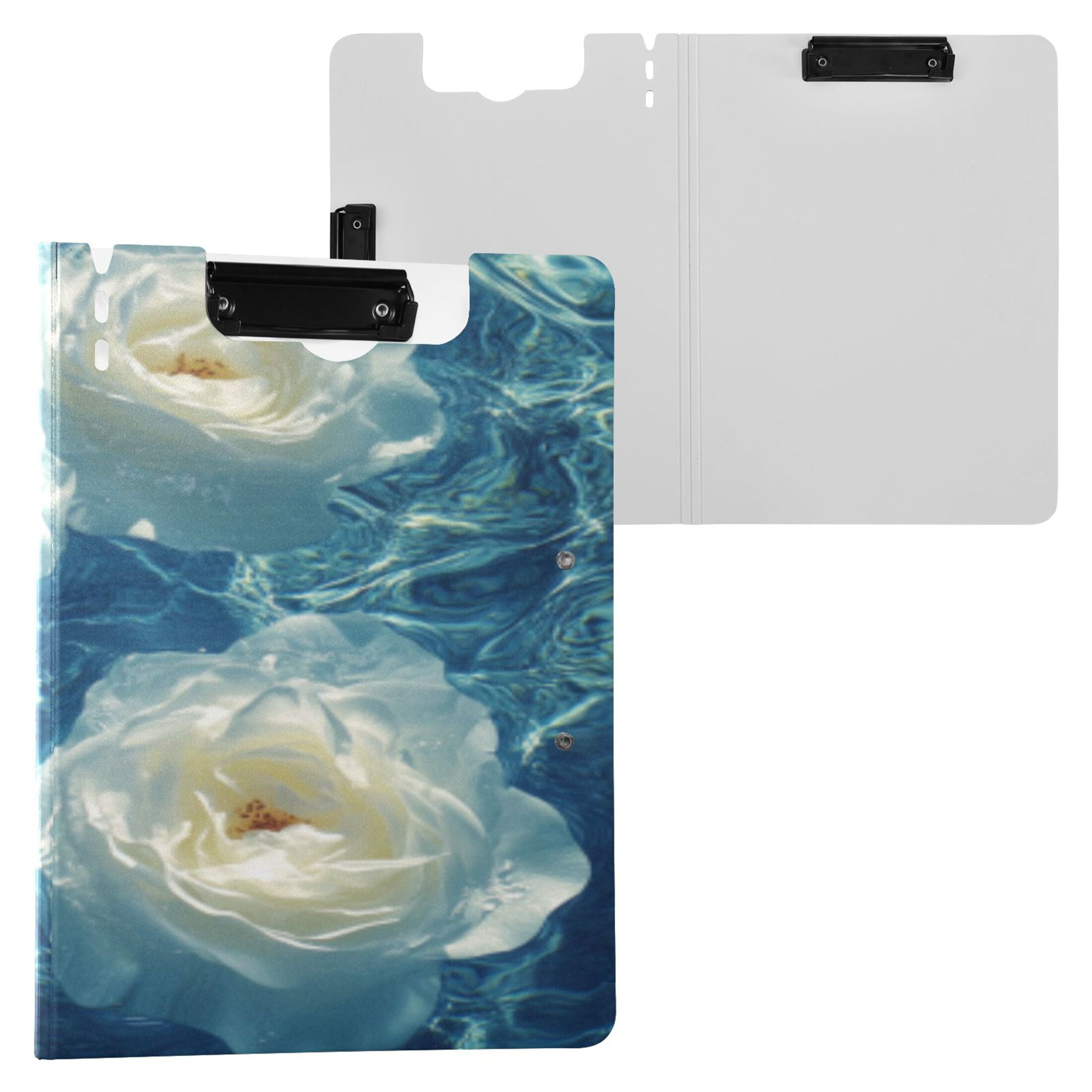 BZSMCE Clipboard Folder A4 Foldable Clipboards With White Lotuses Bloom ...
