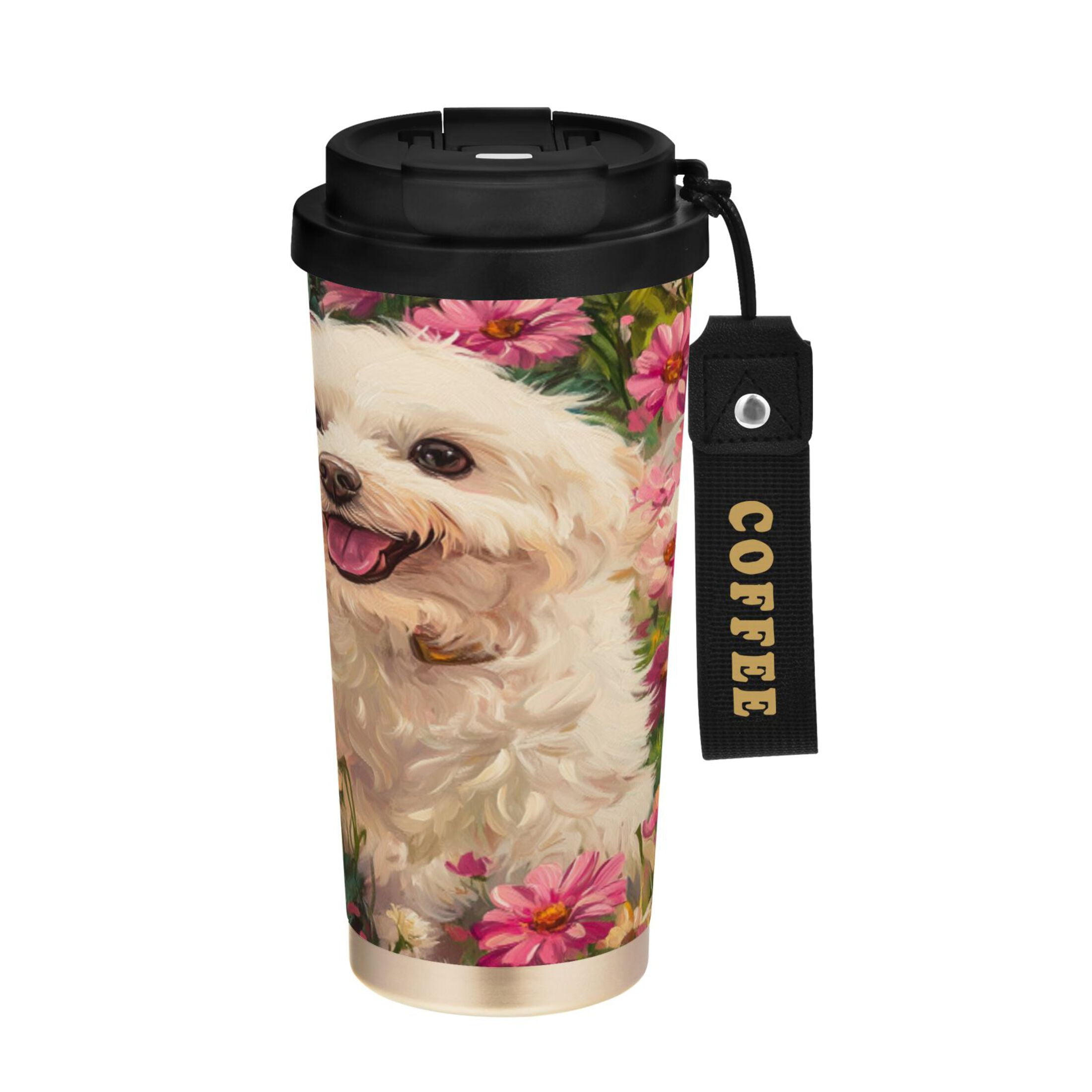BZSMCE Coffe Bottles Stainless Steel Travel Mug With Fasshion Floral ...
