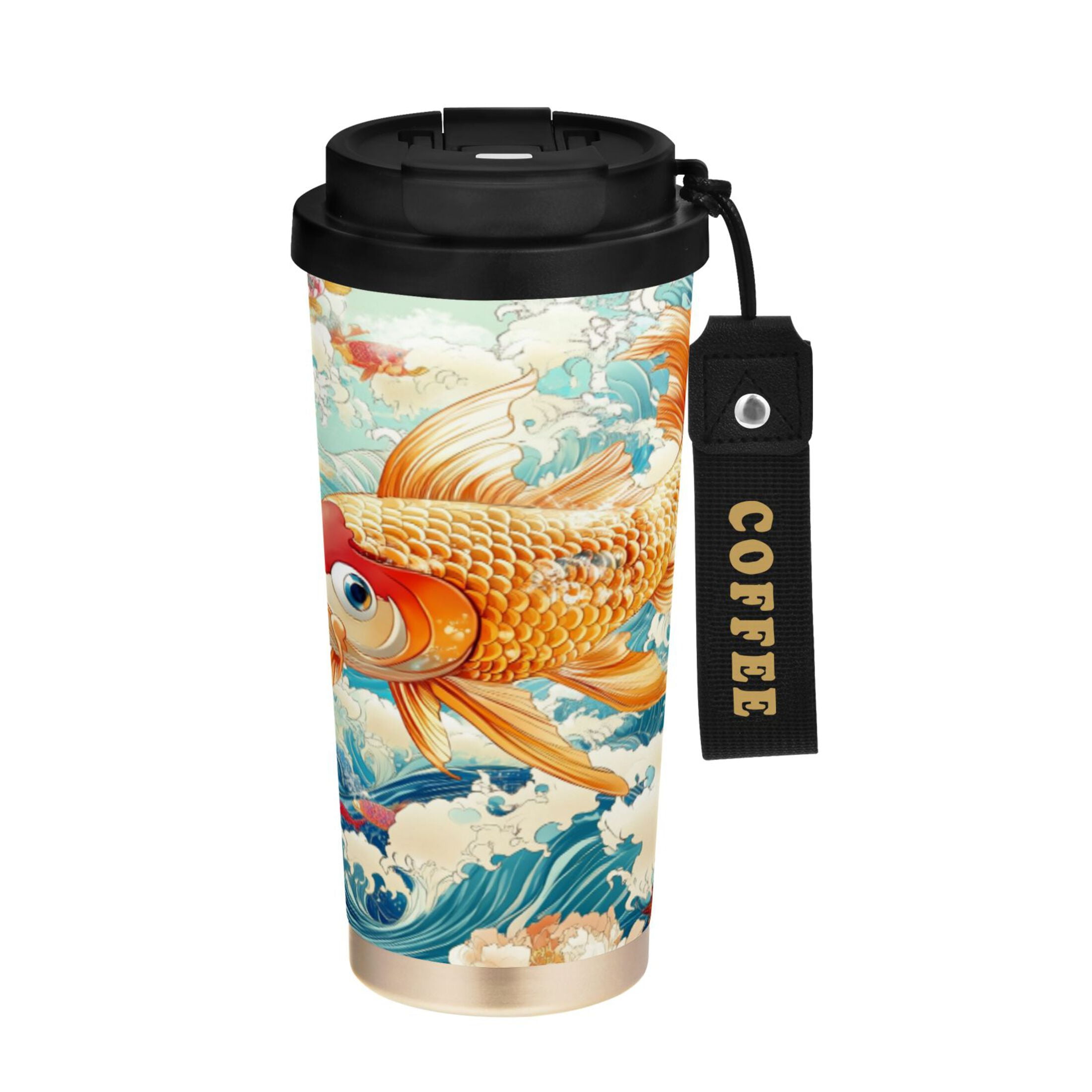 BZSMCE Coffe Bottles Stainless Steel Travel Mug With Fasshion Koi in ...