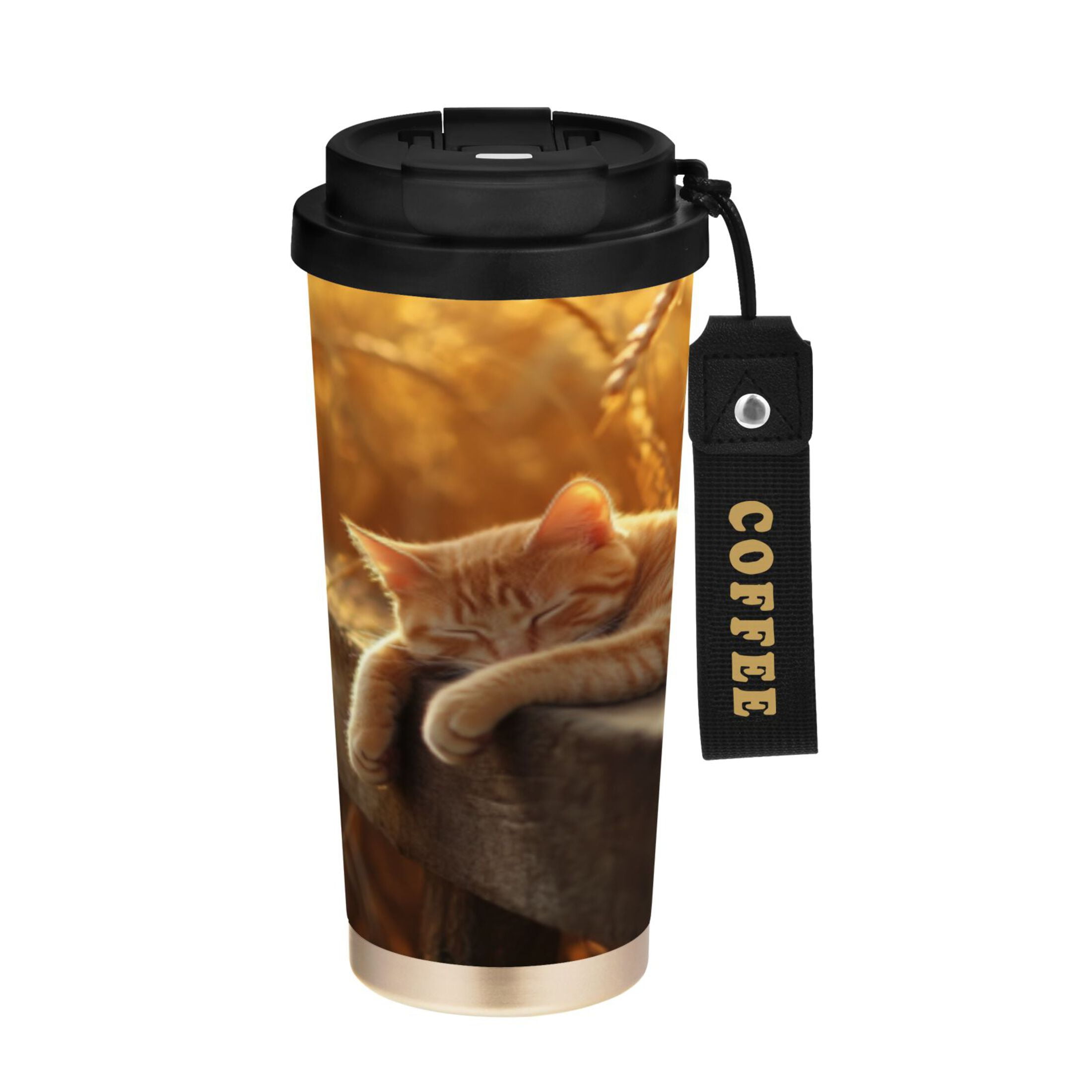 BZSMCE Coffe Bottles Stainless Steel Water Bottle With Fasshion Golden ...