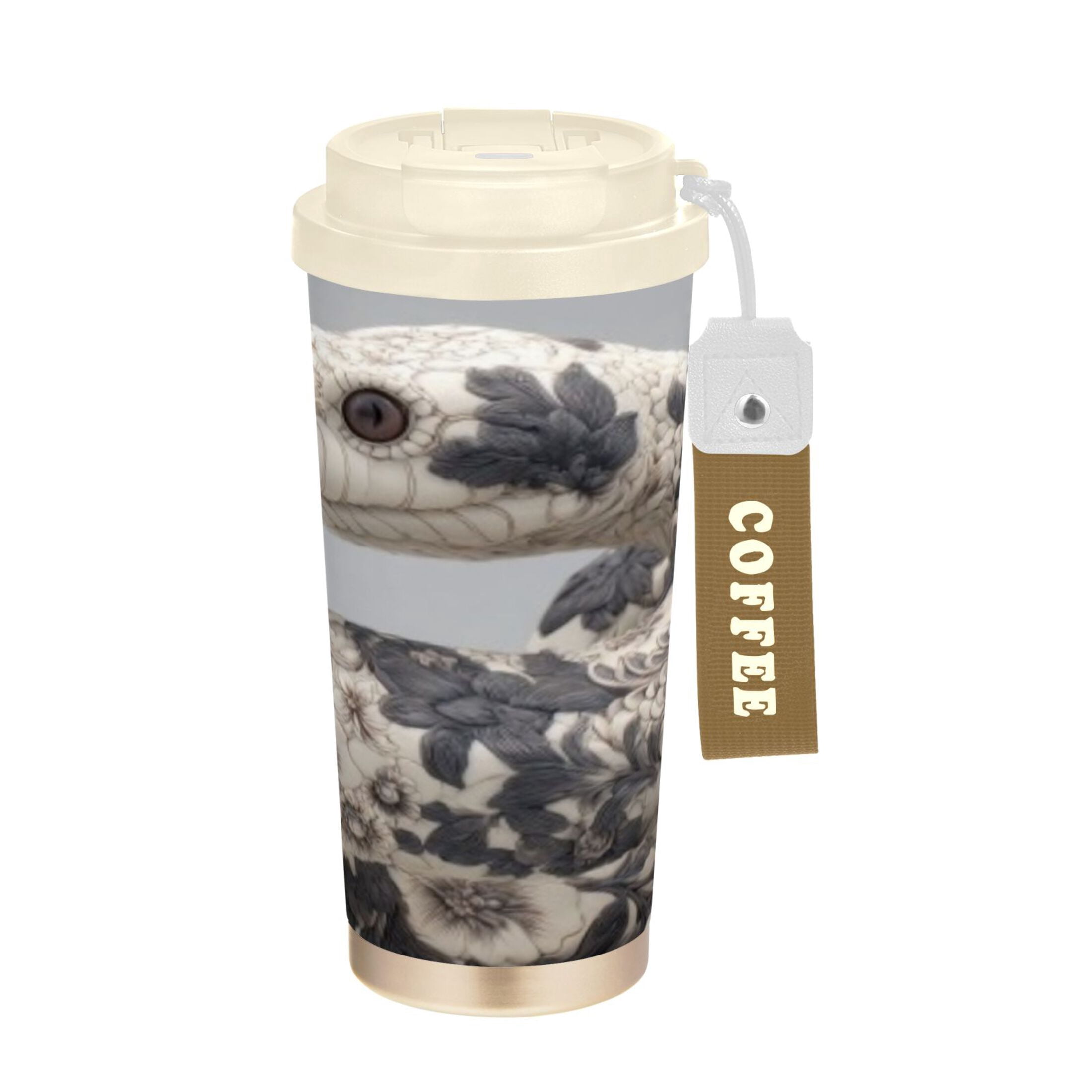 BZSMCE Coffe Bottles Stainless Steel Water Bottle in Floral Snake ...