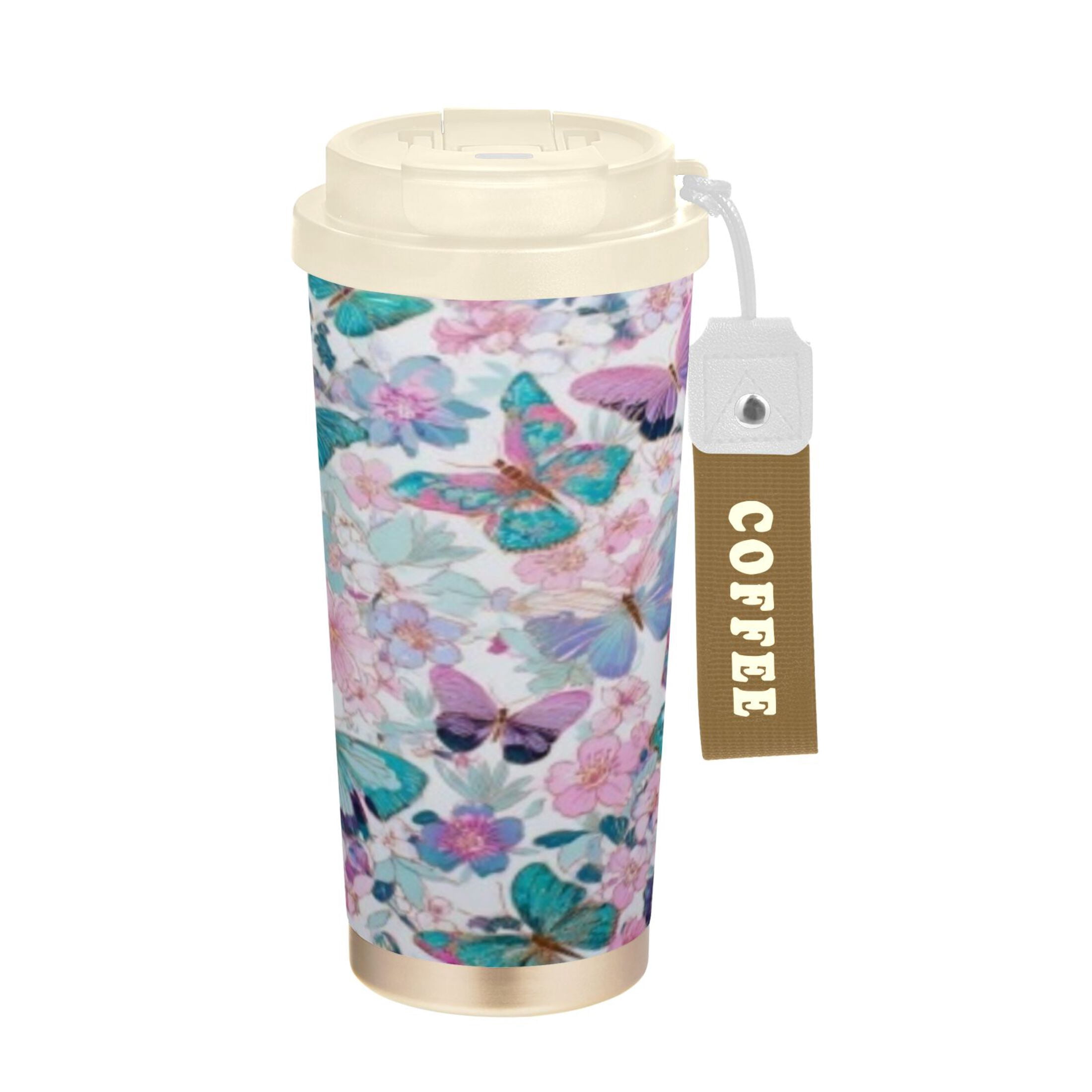 BZSMCE Coffe Bottles Stainless Steel Water Bottle in Vibrant Butterfly ...