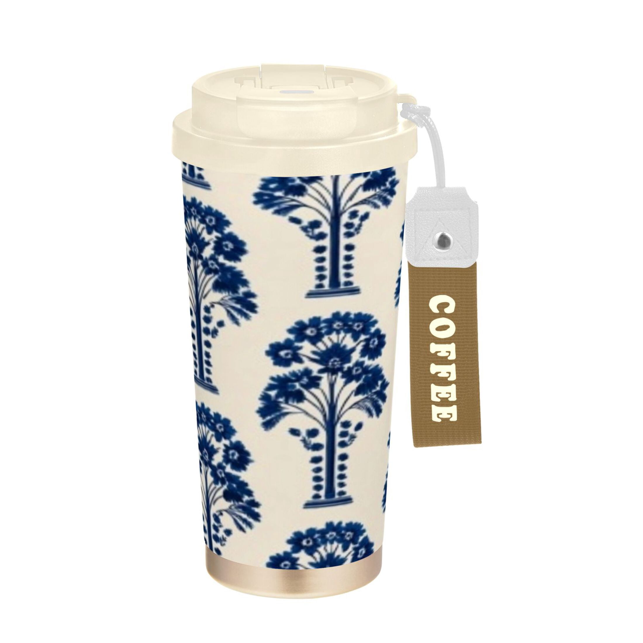 BZSMCE Coffe Bottles Stainless Steel Water Bottle in White Tree Printed ...