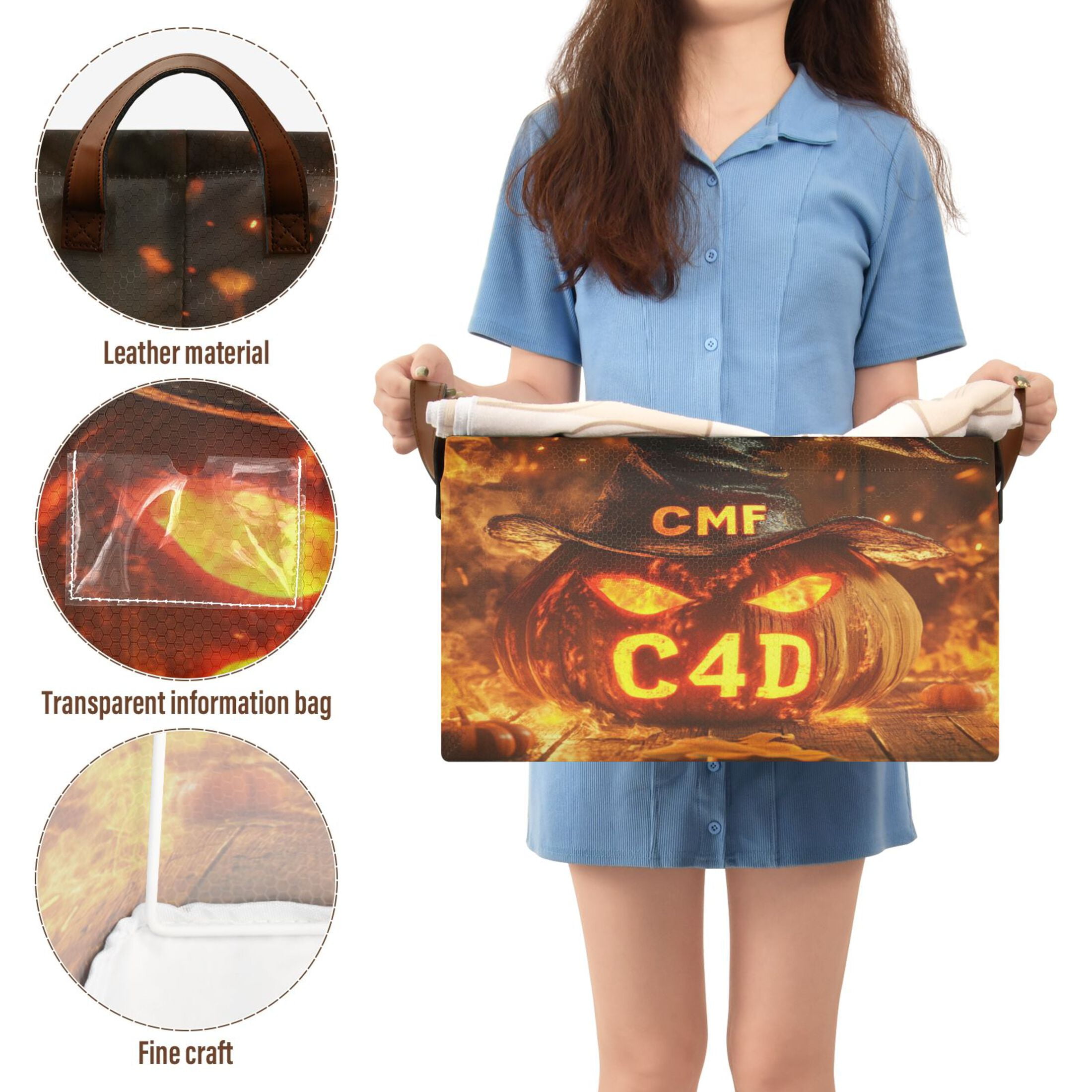 BZSMCE Collapsible Fabric Cube Storage Bins Anger Halloween Pumpkin ...