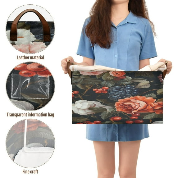 BZSMCE Collapsible Fabric Cube Storage Bins Art Flowers and Fruit ...