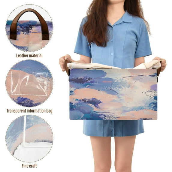 BZSMCE Collapsible Fabric Cube Storage Bins Blue Flowers Paintting ...