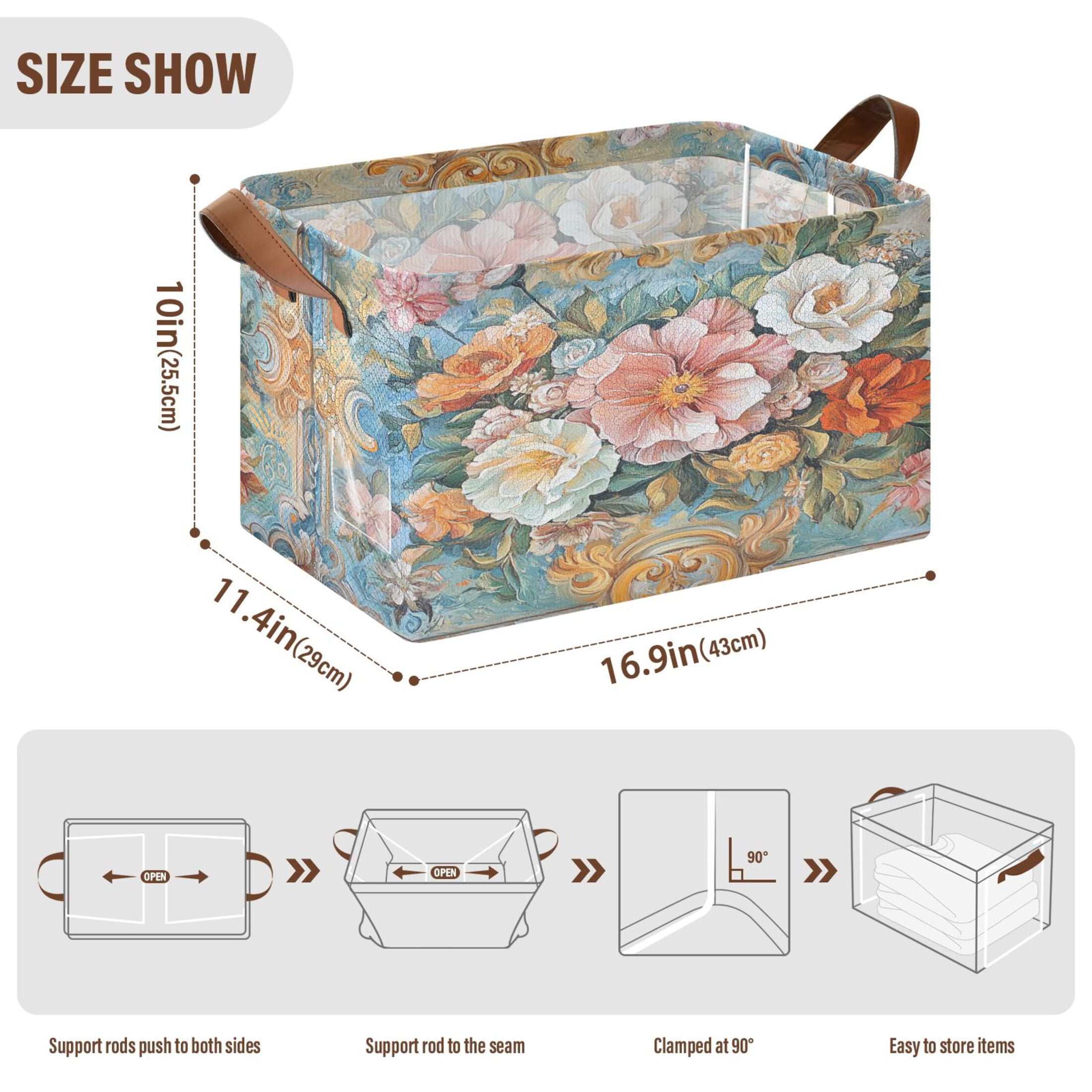BZSMCE Collapsible Fabric Cube Storage Bins Bohemia Seamlee Painting ...