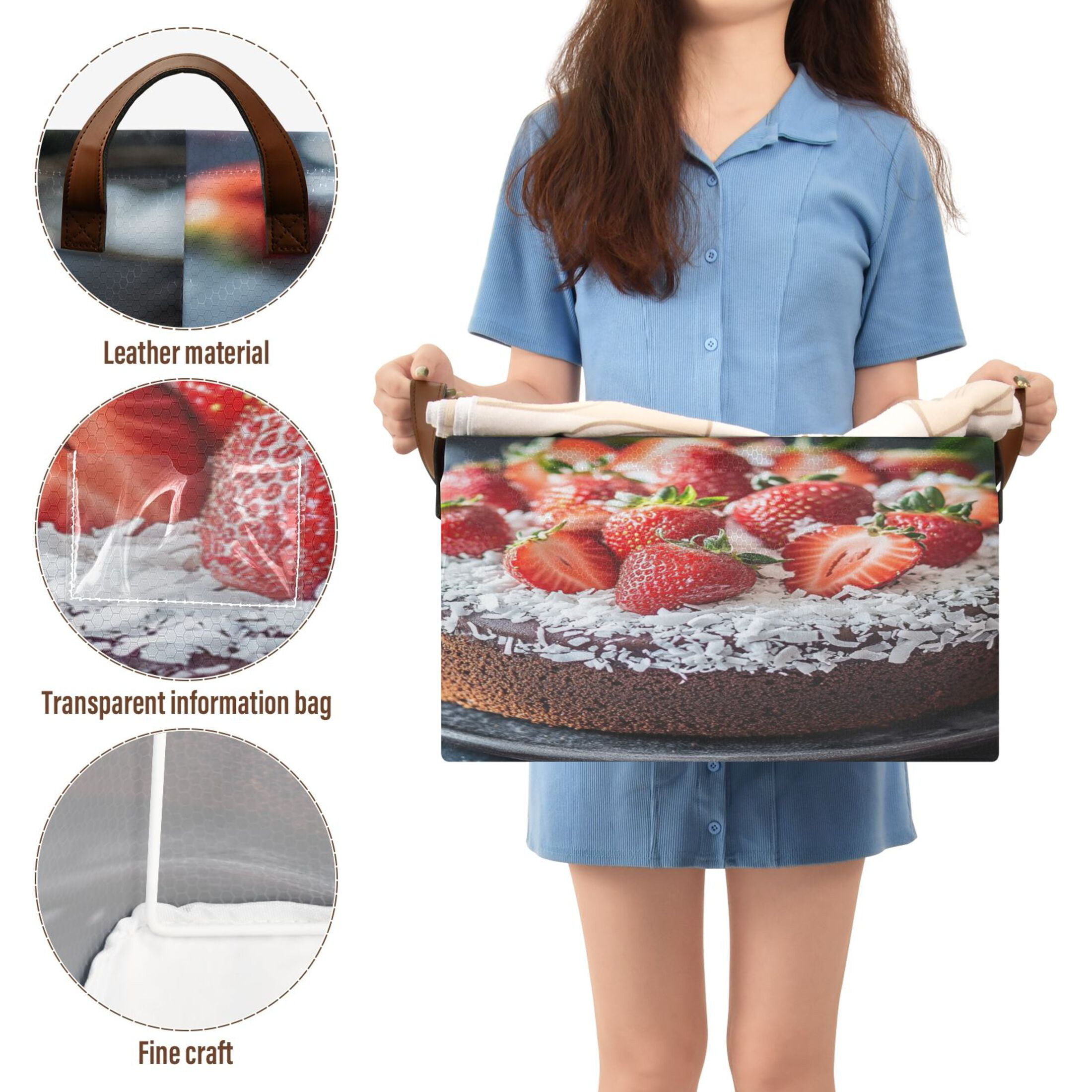 BZSMCE Collapsible Fabric Cube Storage Bins Chocolate Cake Printred ...